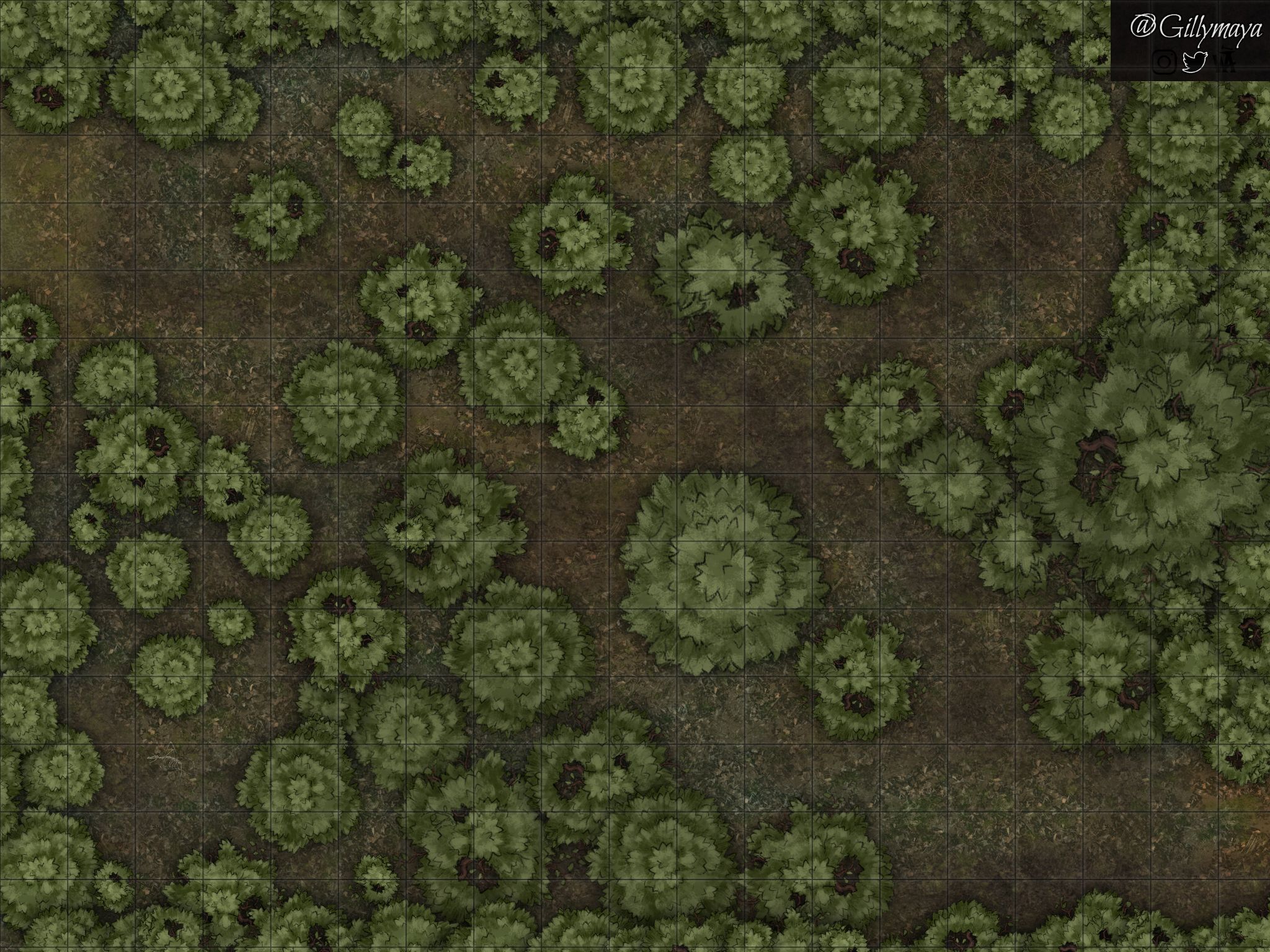 Forest Encounter (With Grid) | Inkarnate - Create Fantasy Maps Online