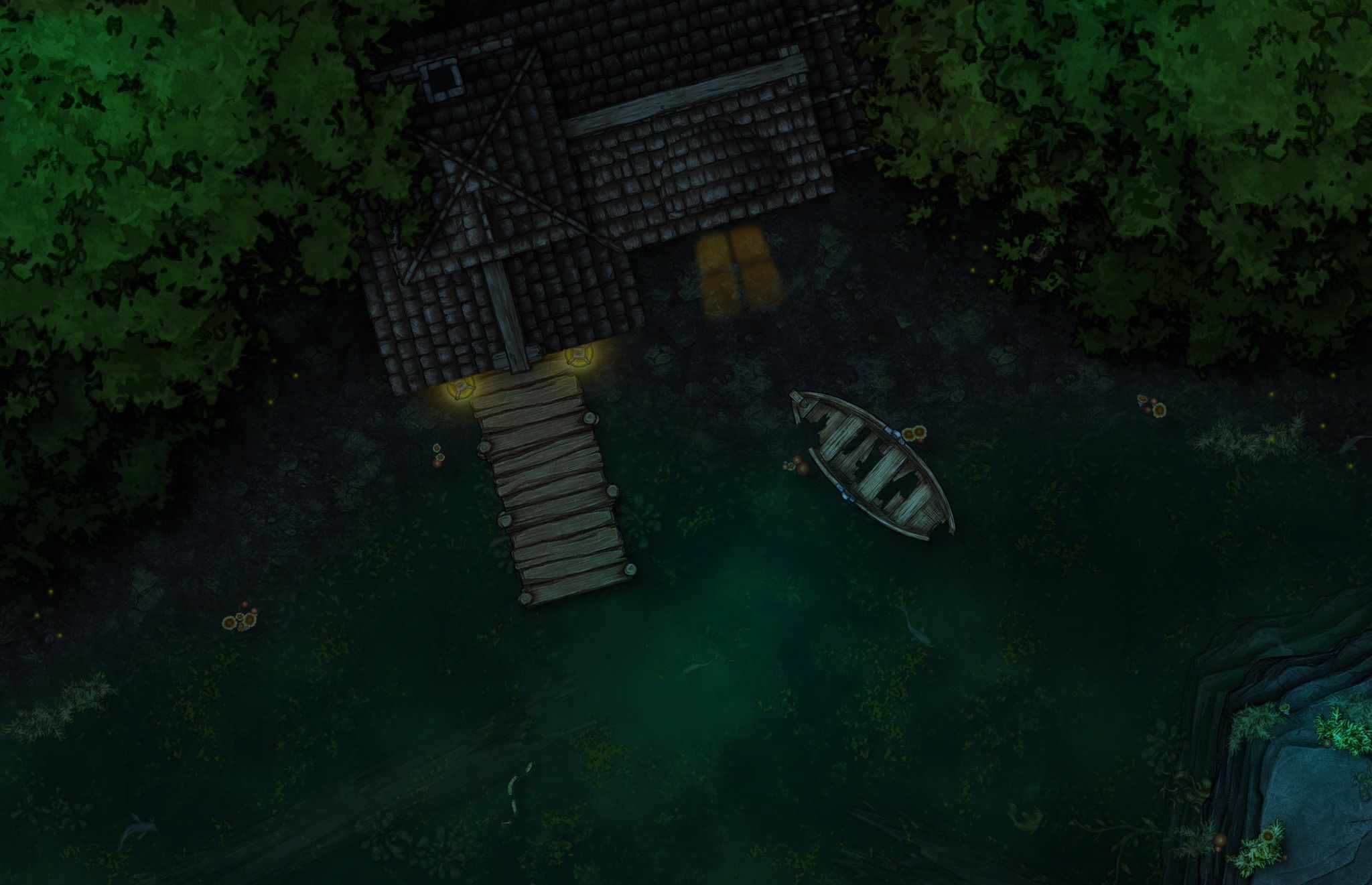 Cabin by a Swamp | Inkarnate - Create Fantasy Maps Online