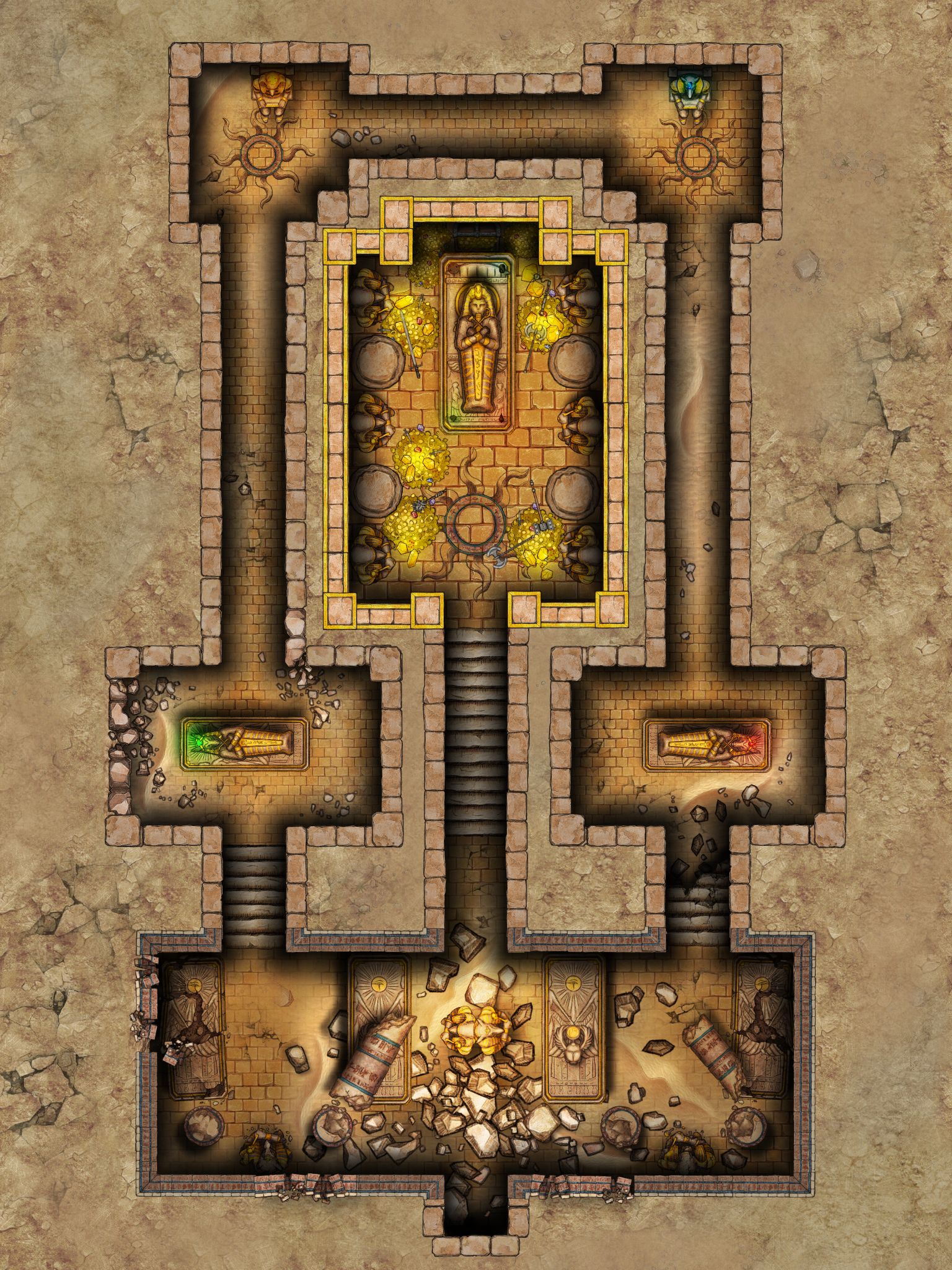 Tomb of the Pharaoh (Shaded) | Inkarnate - Create Fantasy Maps Online