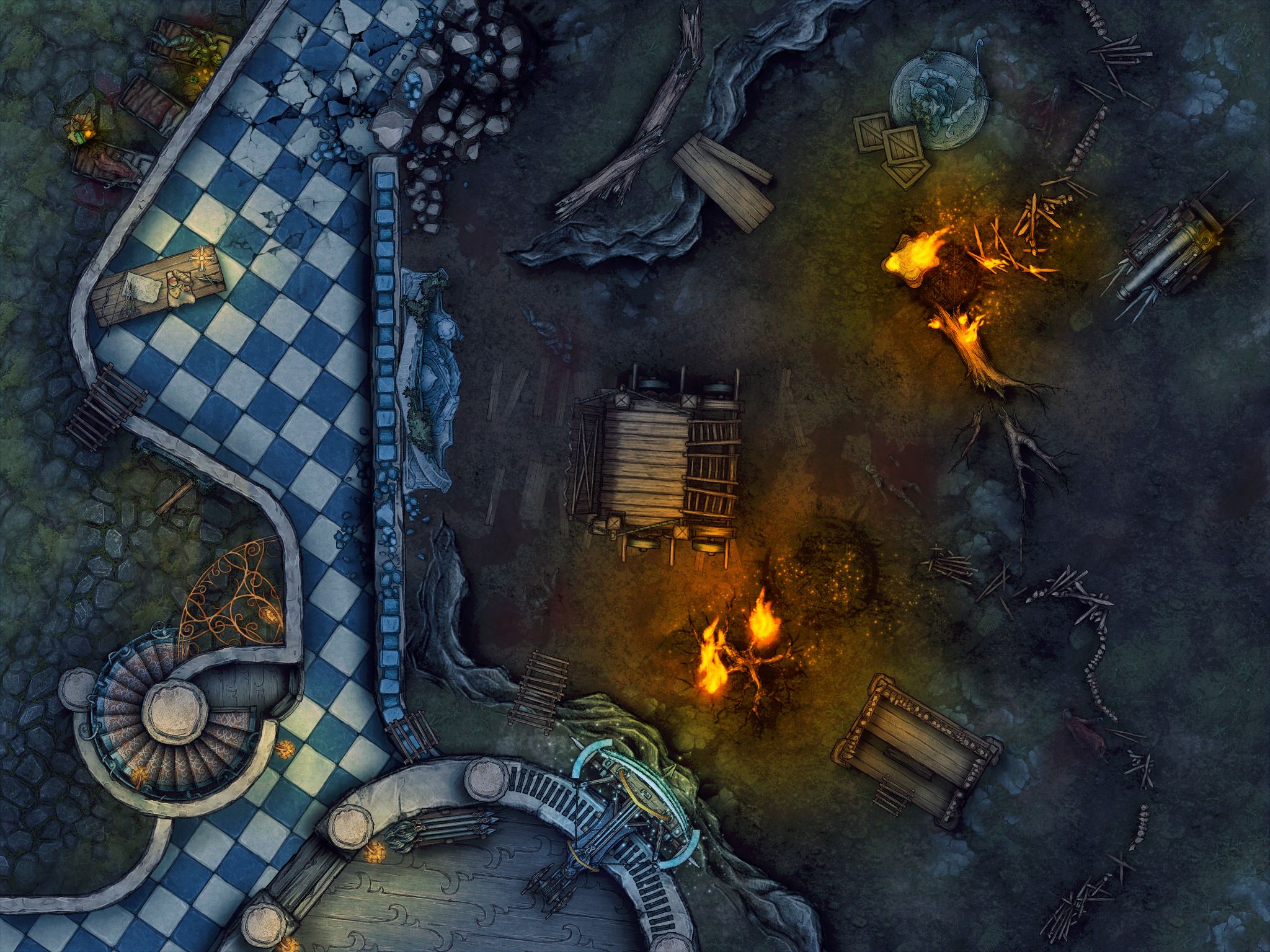 Elven Siege Night | Inkarnate - Create Fantasy Maps Online