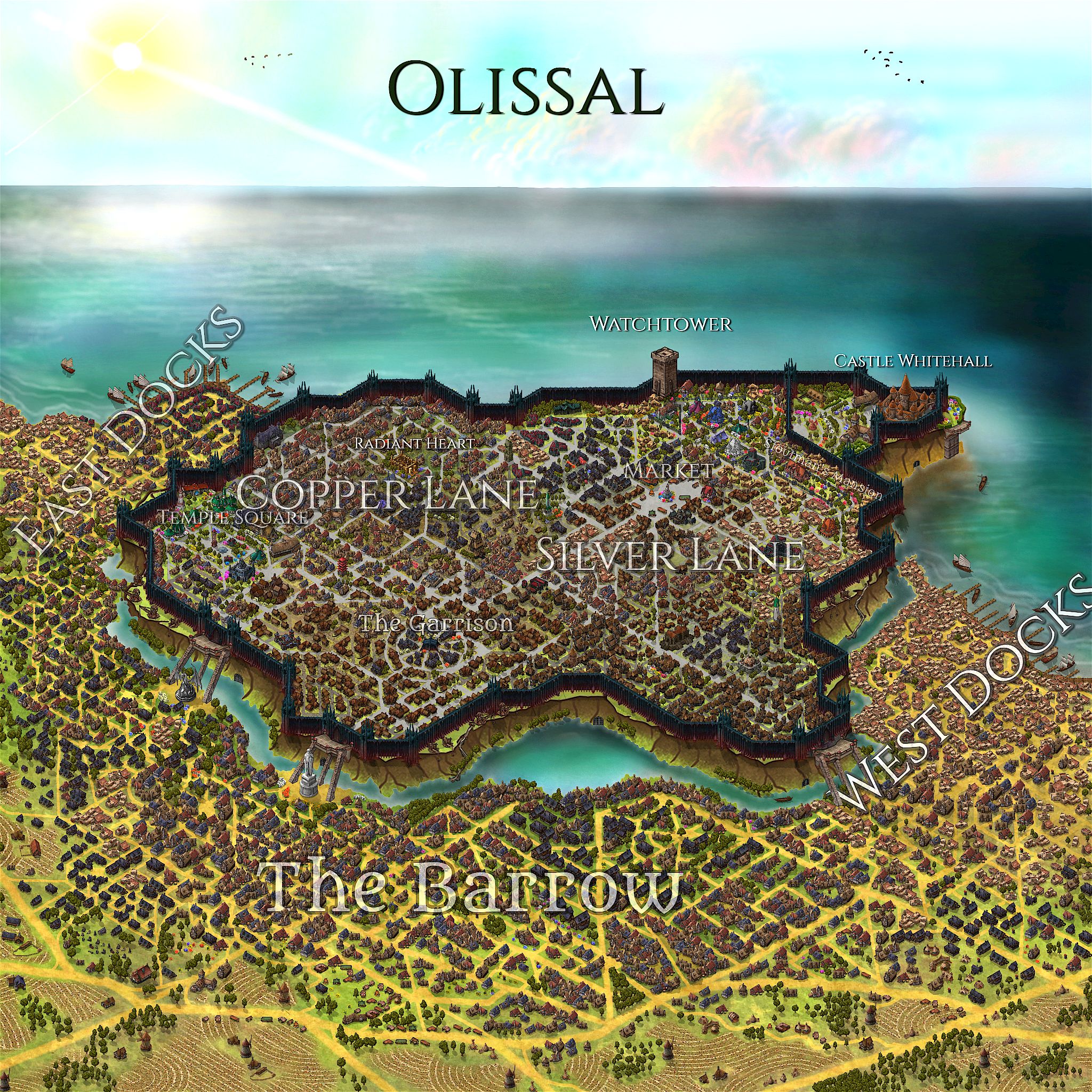Olissal, Capital of Erellon | Inkarnate - Create Fantasy Maps Online
