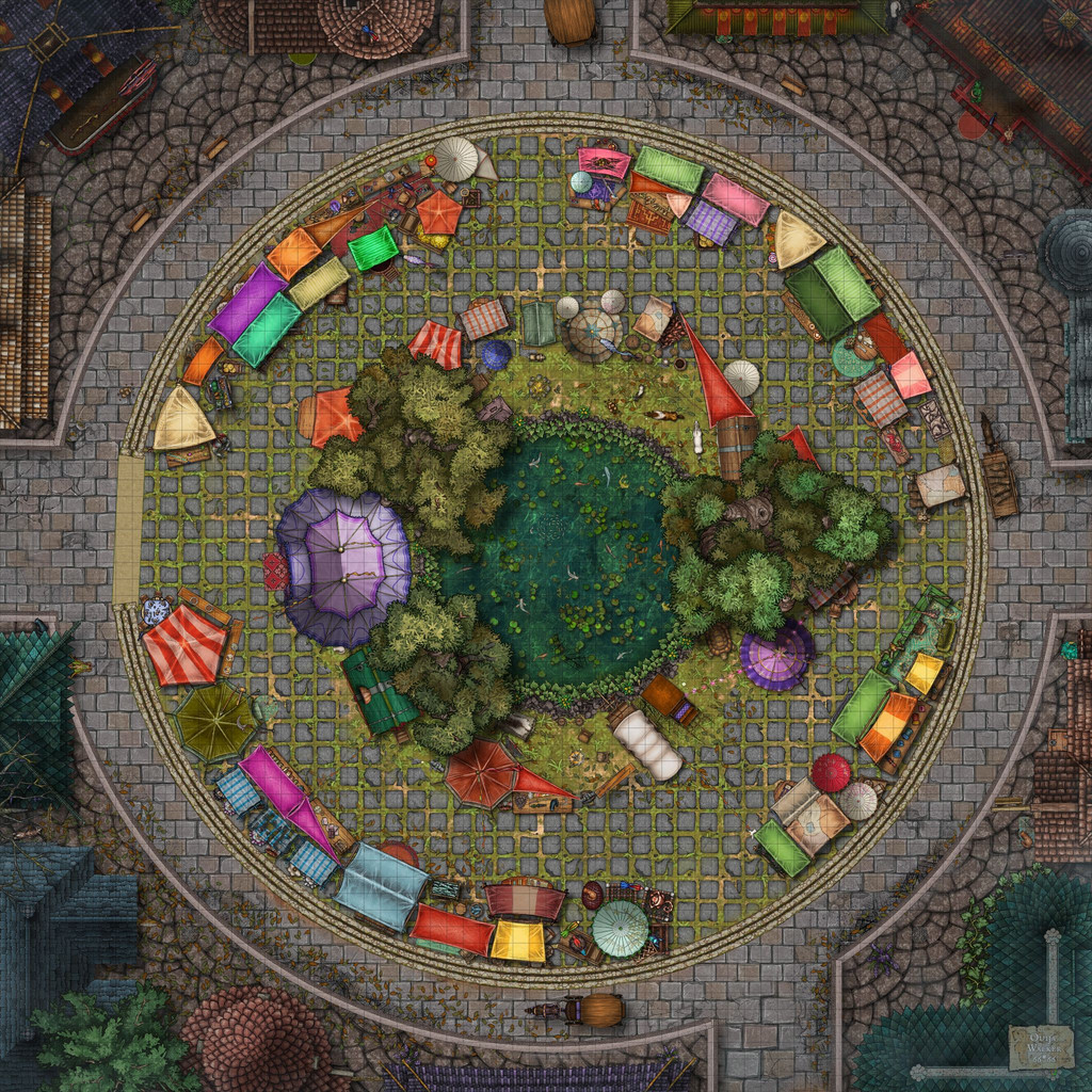 The Crooked Circle Market Place | Inkarnate - Create Fantasy Maps Online