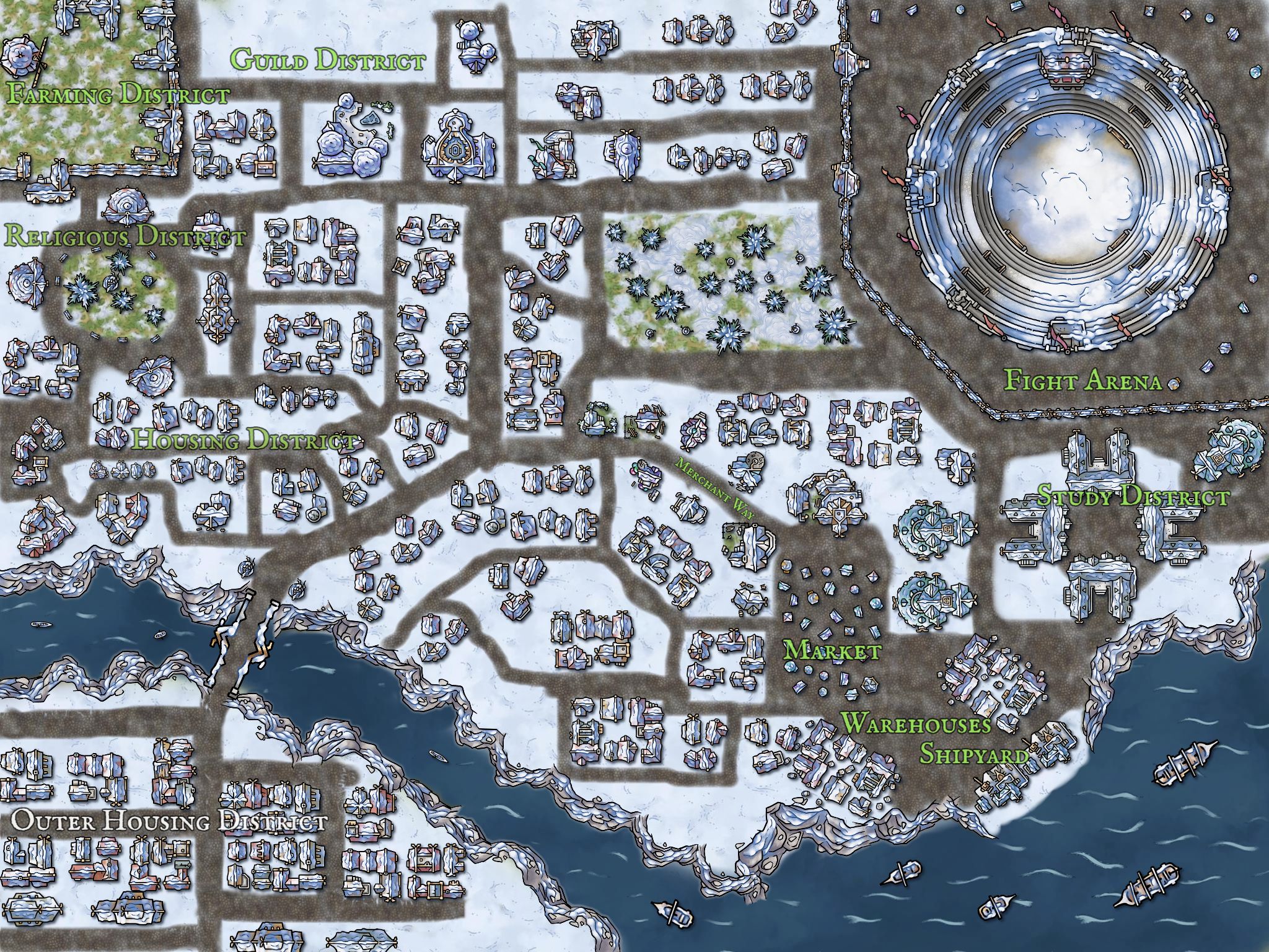 Winter City | Inkarnate - Create Fantasy Maps Online