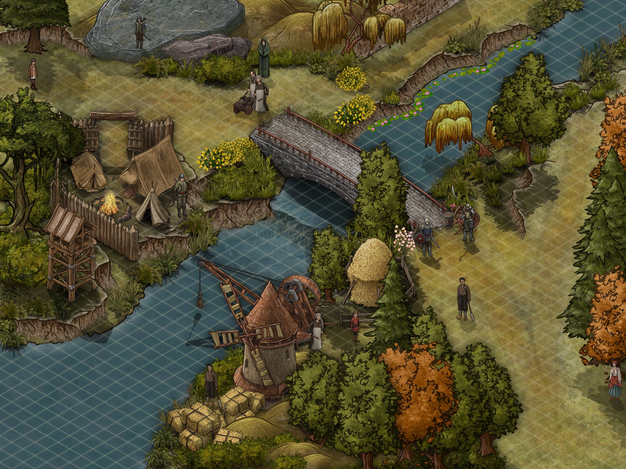 Bridged river crossing | Inkarnate - Create Fantasy Maps Online