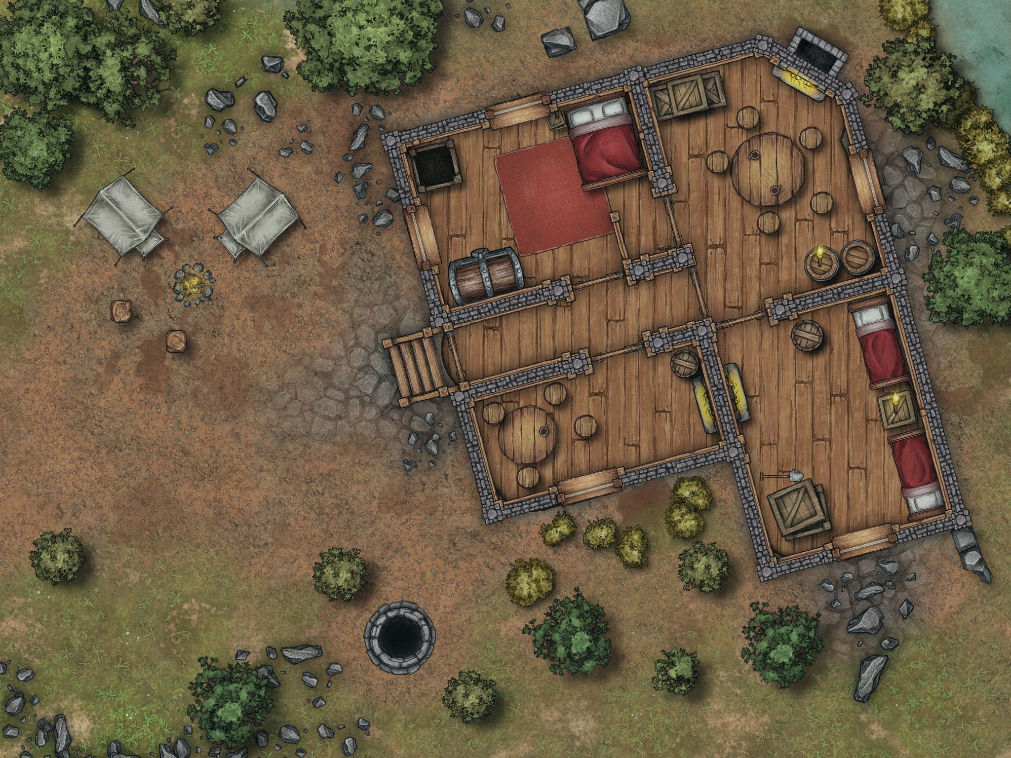 House built out of ruins | Inkarnate - Create Fantasy Maps Online