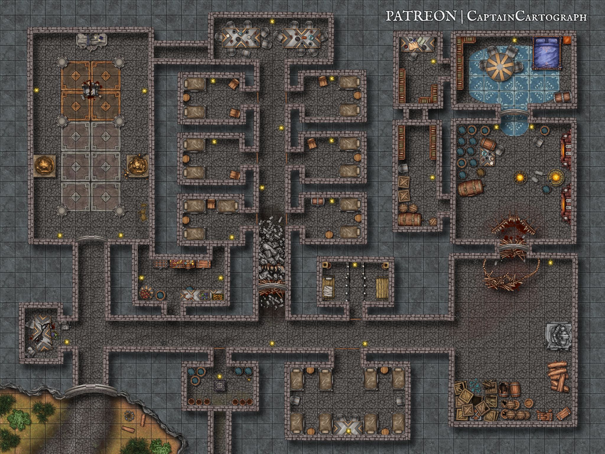 Attacked Dwarven Keep | Inkarnate - Create Fantasy Maps Online