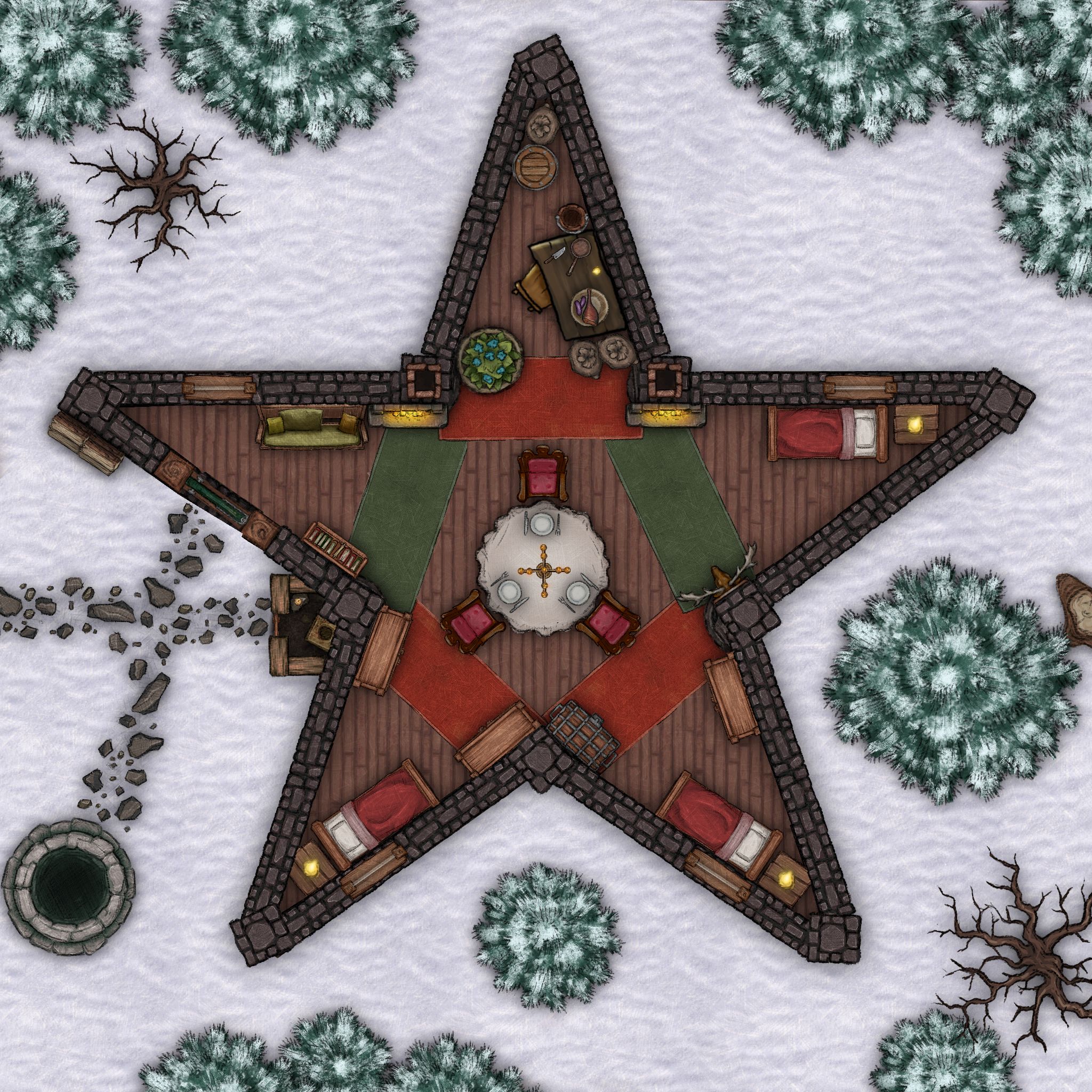 A house of three christmas elves. | Inkarnate - Create Fantasy Maps Online