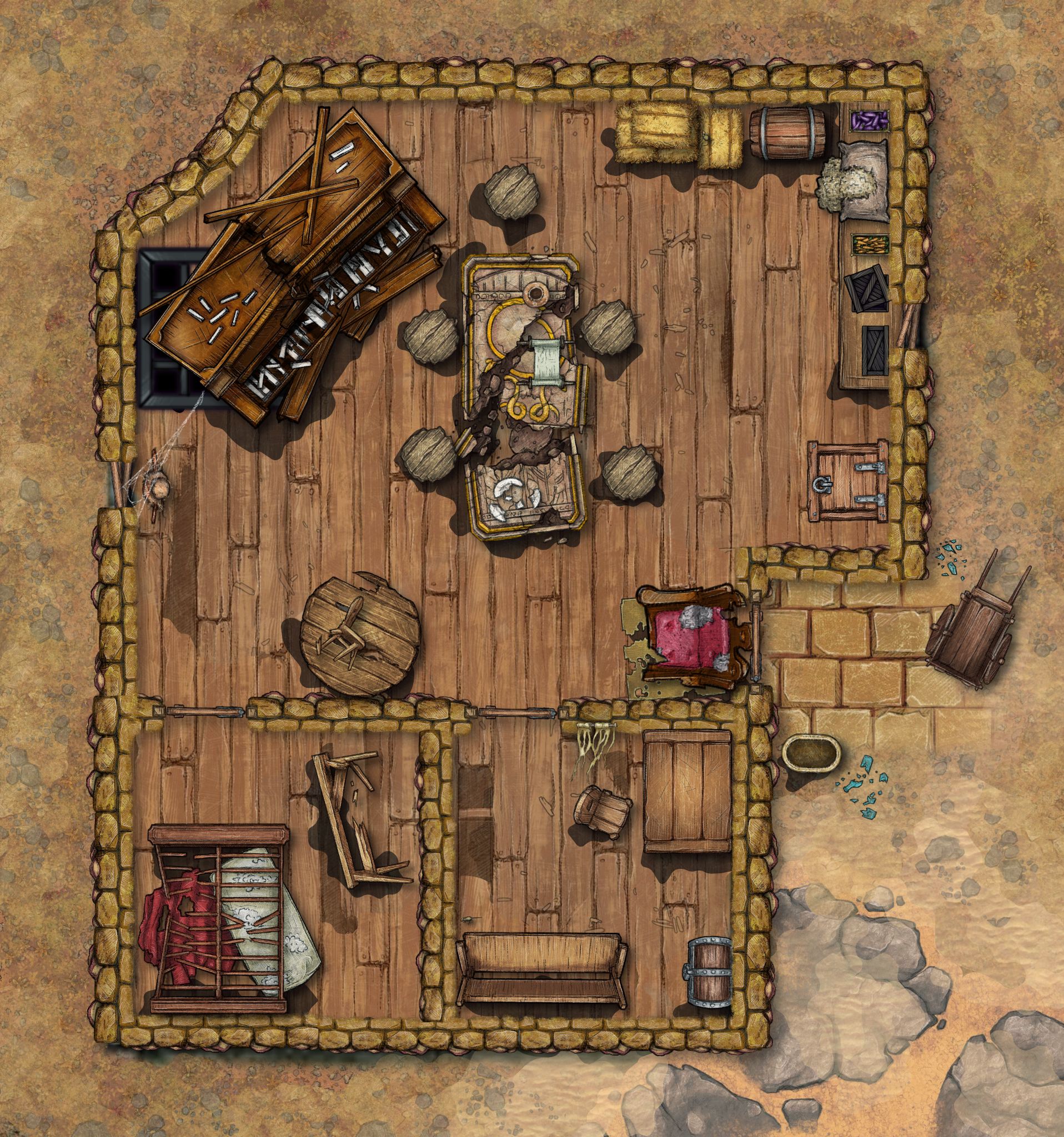 Boarded-up Desert House | Inkarnate - Create Fantasy Maps Online