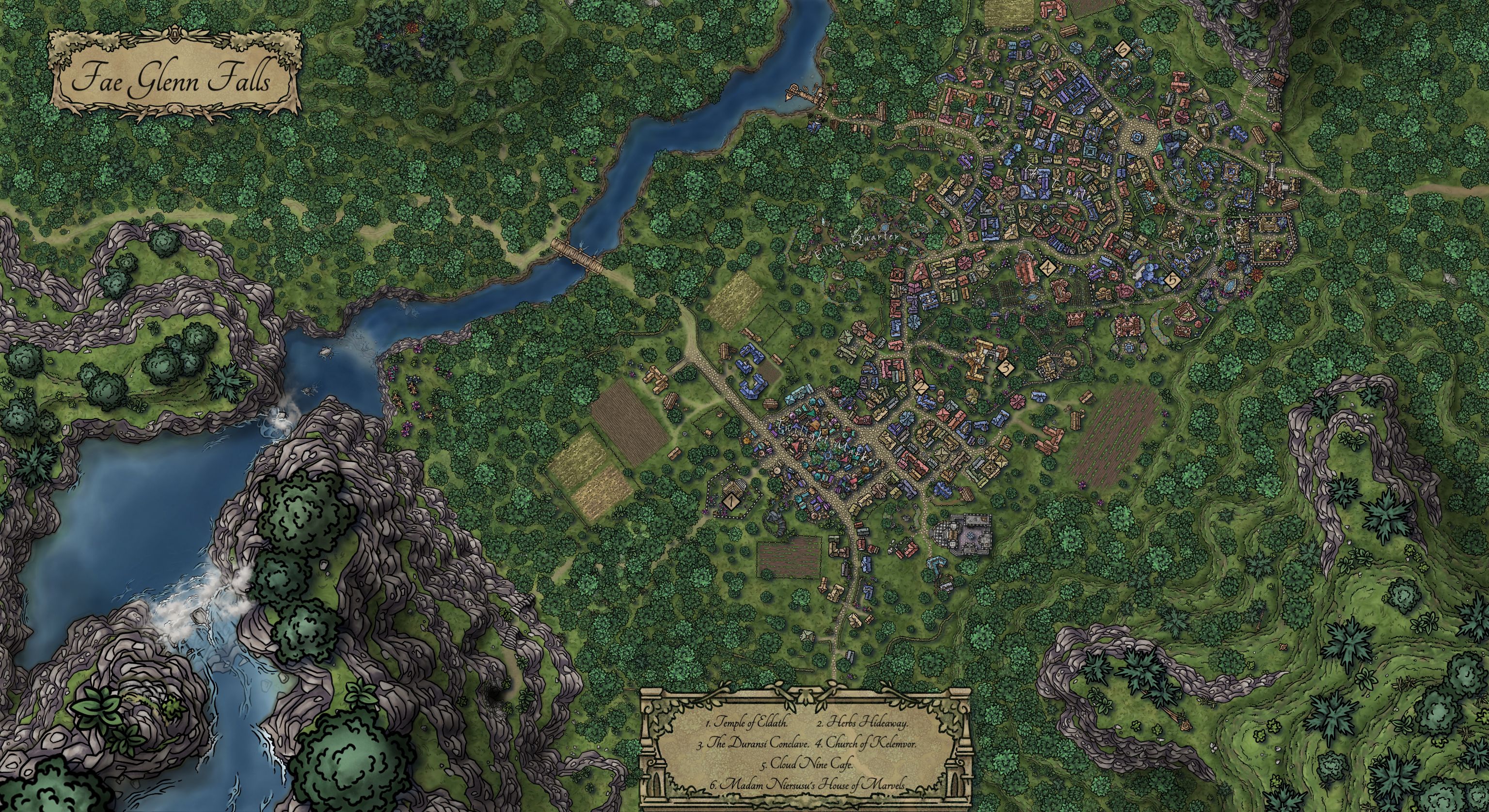 Fae Glenn Falls | Inkarnate - Create Fantasy Maps Online