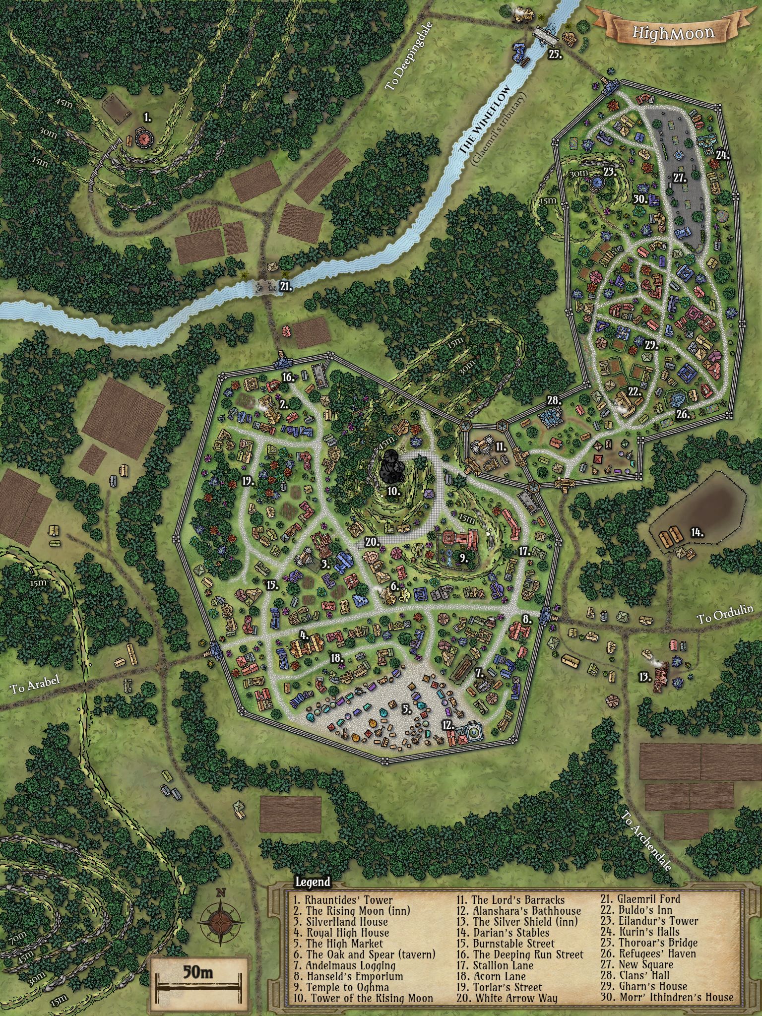 HighMoon (Forgotten Realm) (Legend) | Inkarnate - Create Fantasy Maps ...