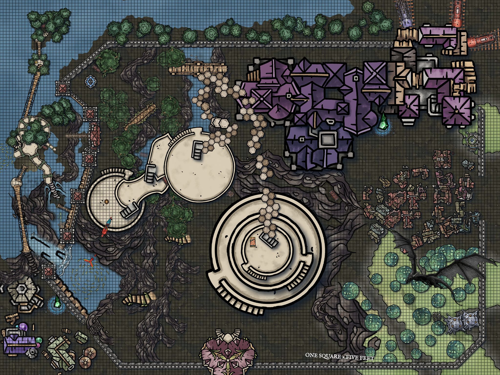 Caldara Undercity (fog cleared) | Inkarnate - Create Fantasy Maps Online