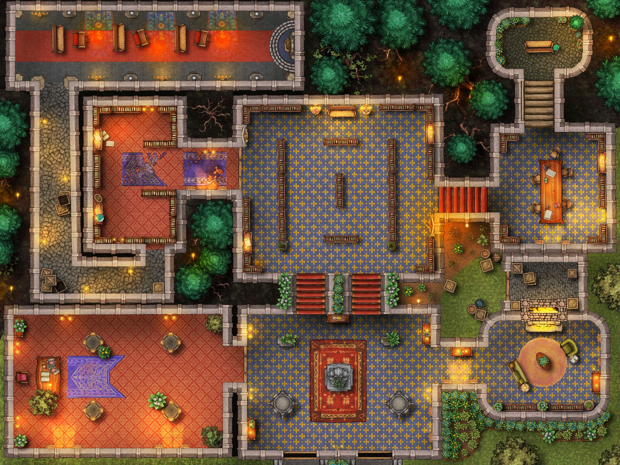 Library with Hidden Chapel | Inkarnate - Create Fantasy Maps Online