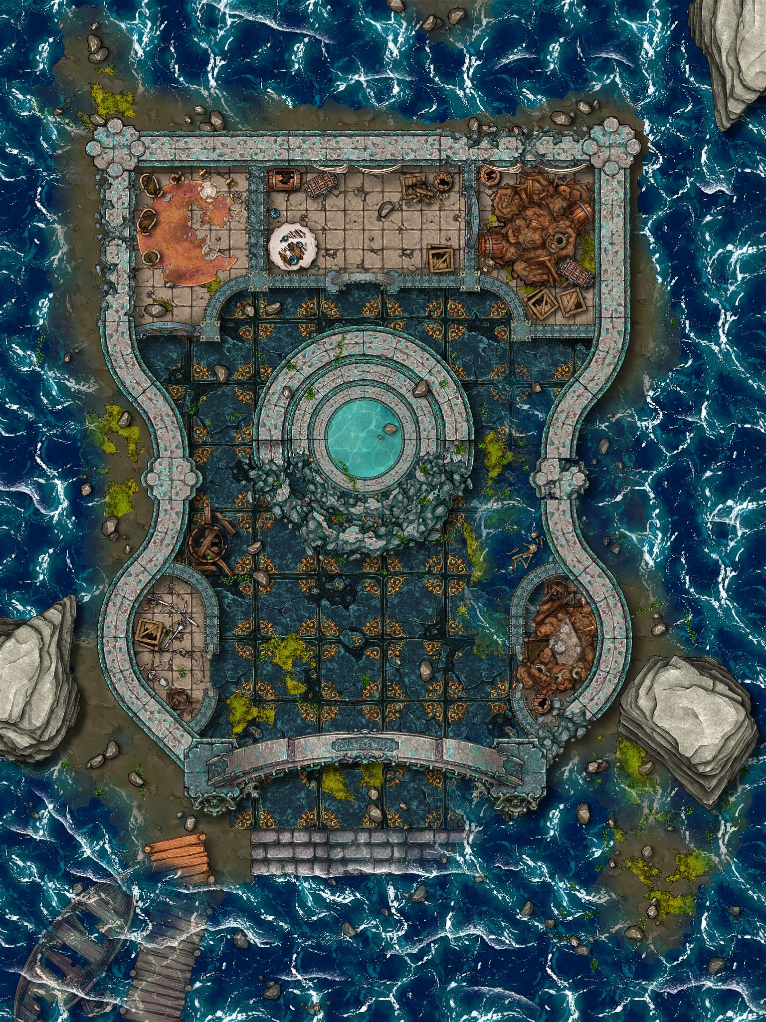 Drowned Temple | Inkarnate - Create Fantasy Maps Online