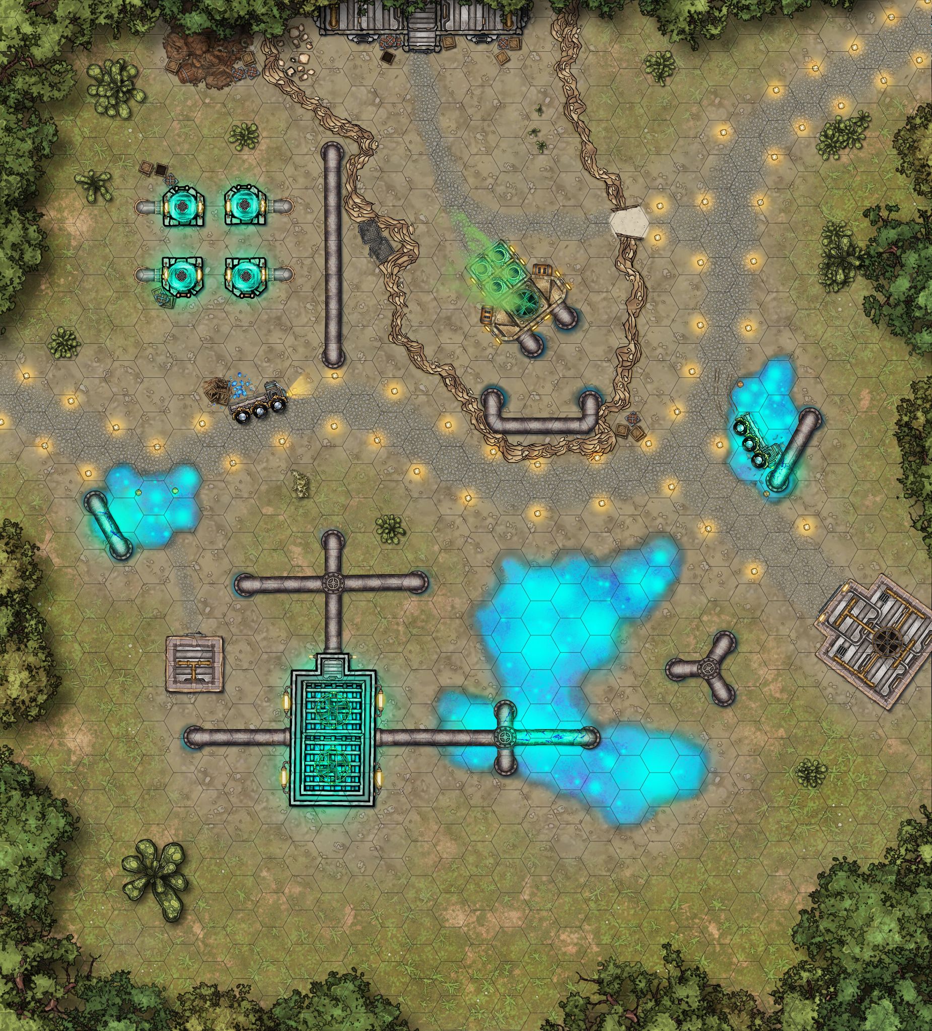Lancer base 30x30 - forest refinery | Inkarnate - Create Fantasy Maps ...