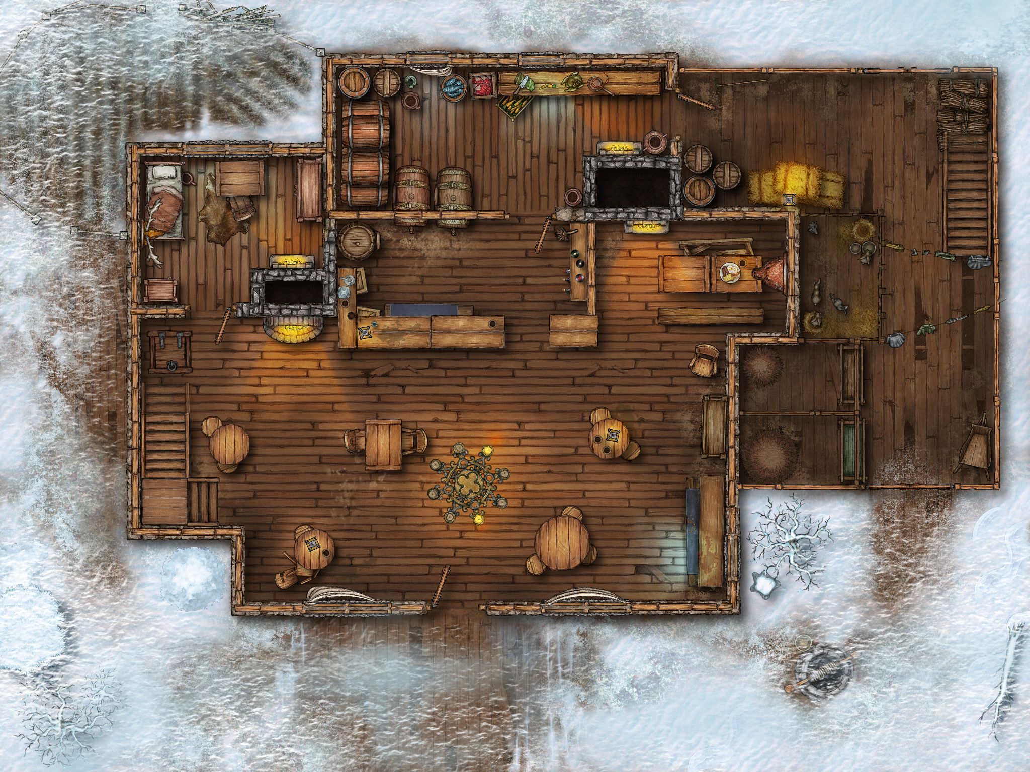 Winter tavern blizard | Inkarnate - Create Fantasy Maps Online