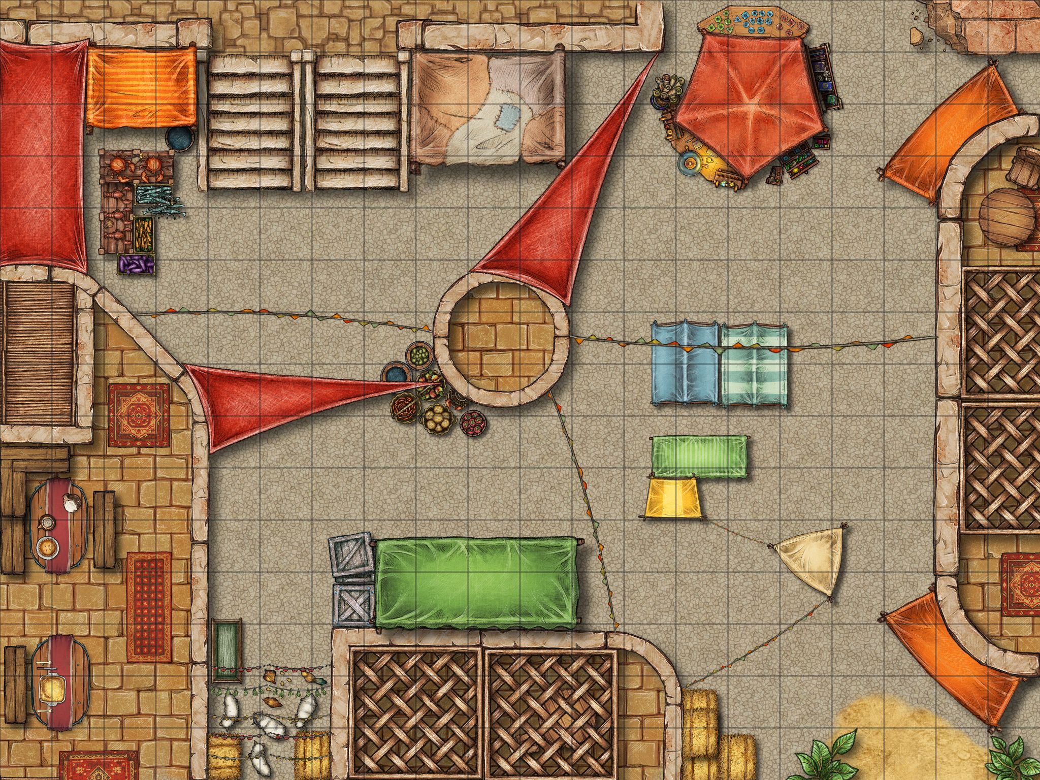 Calm Oasis Square | Inkarnate - Create Fantasy Maps Online