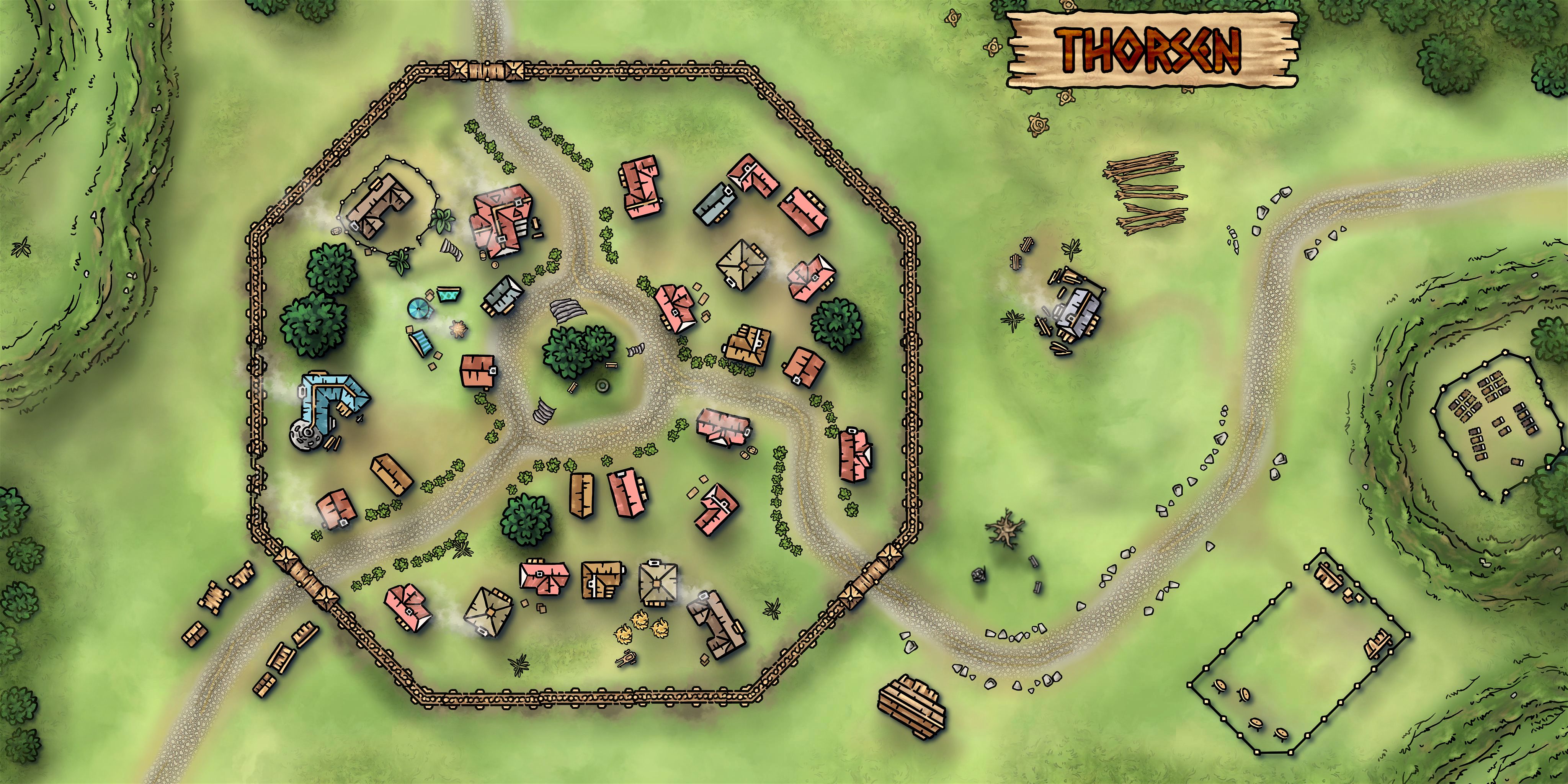 The Village of Thorsen | Inkarnate - Create Fantasy Maps Online