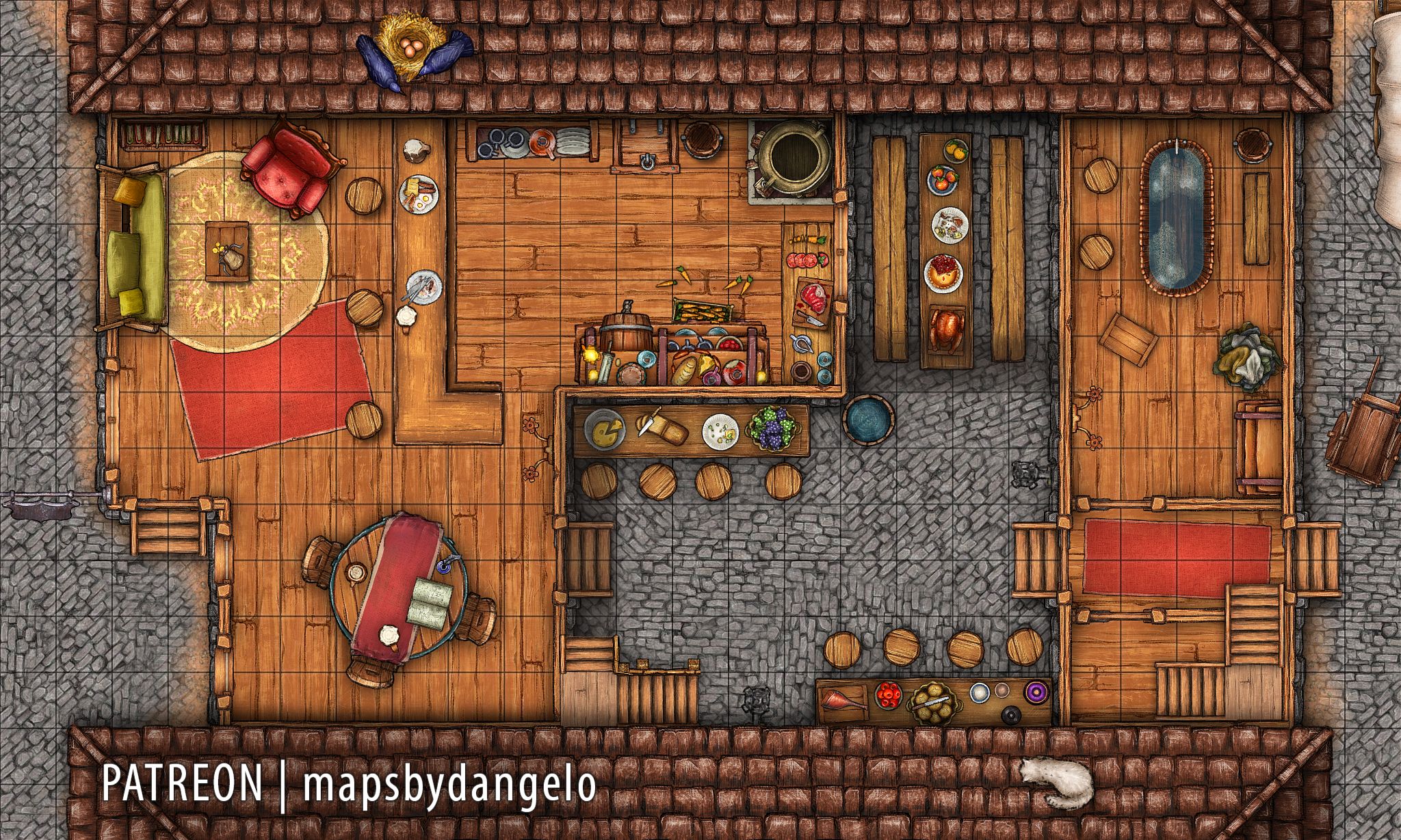 The Drunken Dragon Inn and Baths | Inkarnate - Create Fantasy Maps Online