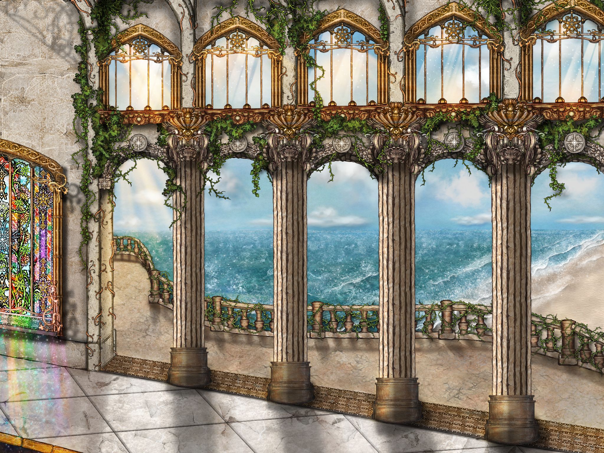 Breezy Palace Ocean View | Inkarnate - Create Fantasy Maps Online