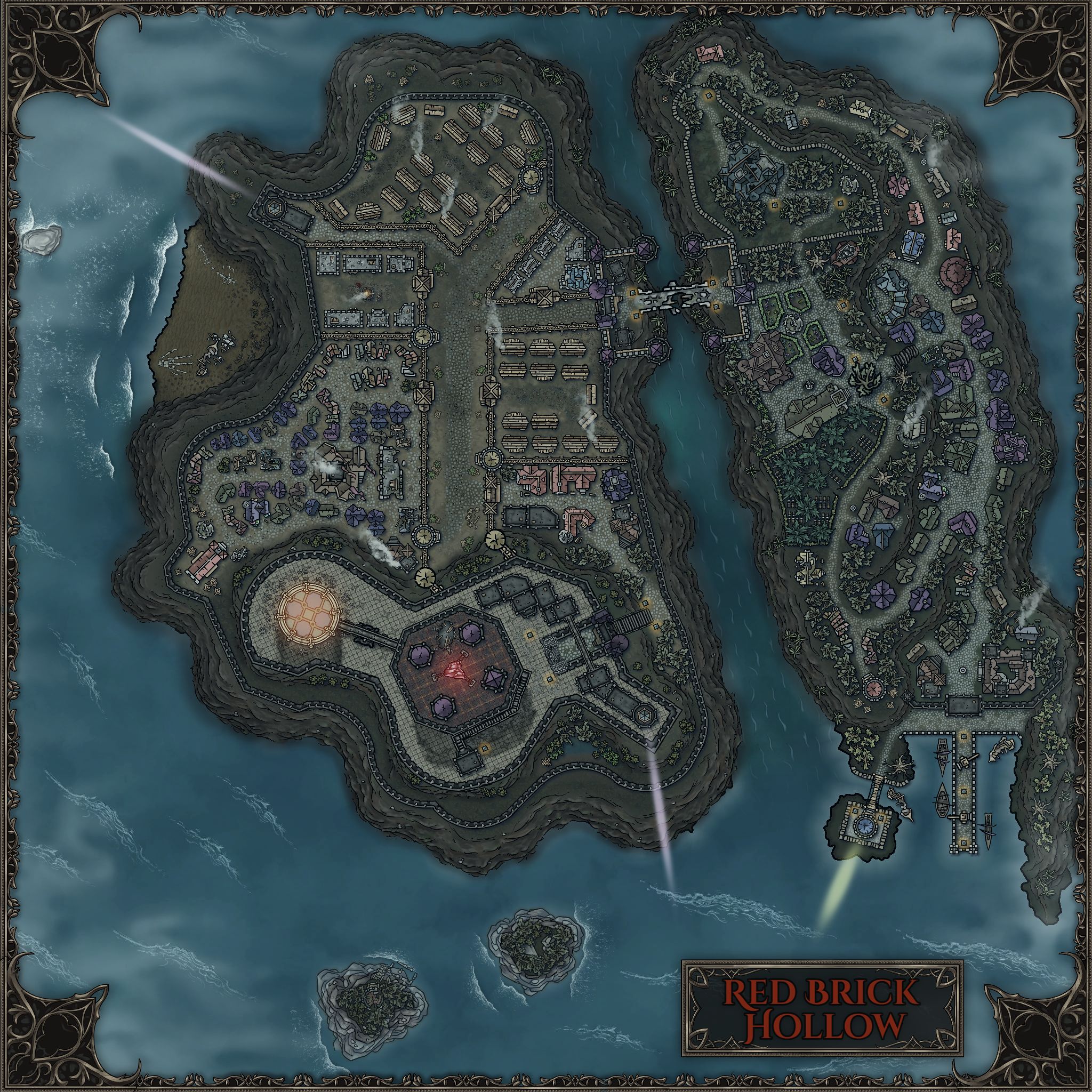 Red Brick Hollow - No Labels 3K | Inkarnate - Create Fantasy Maps Online