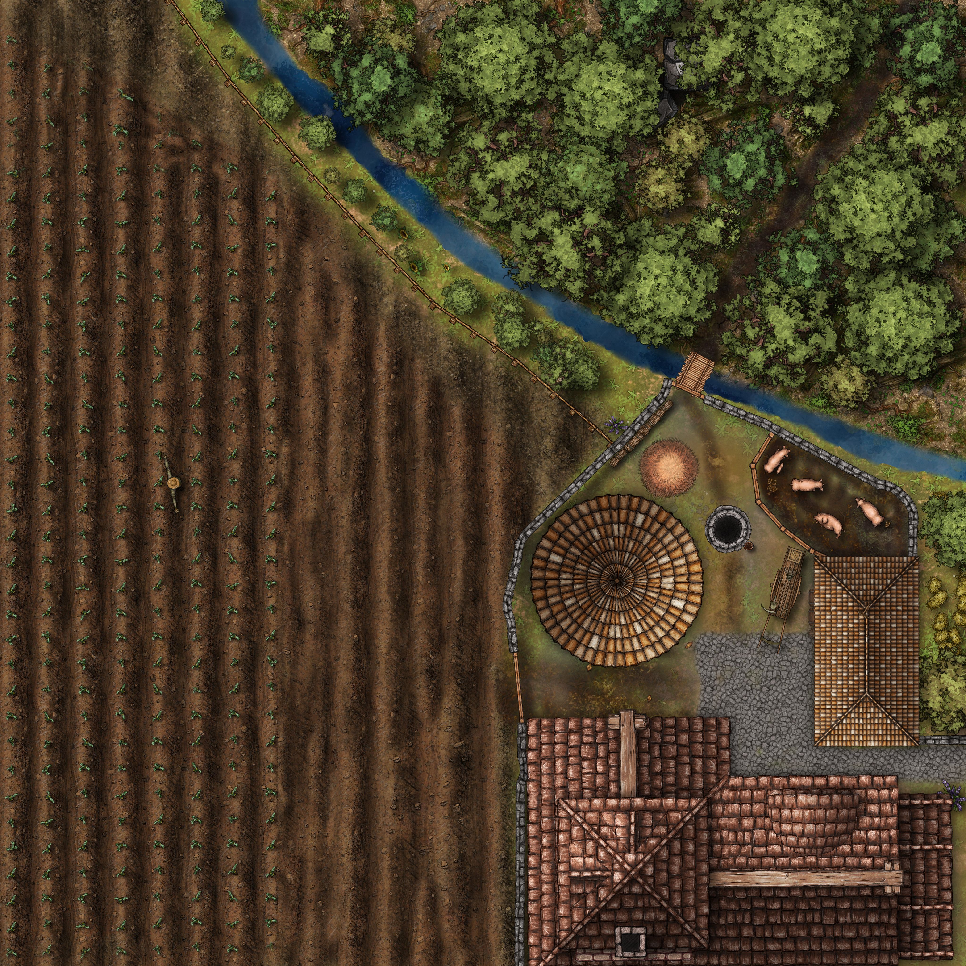 Farm by Edge of Woods | Inkarnate - Create Fantasy Maps Online