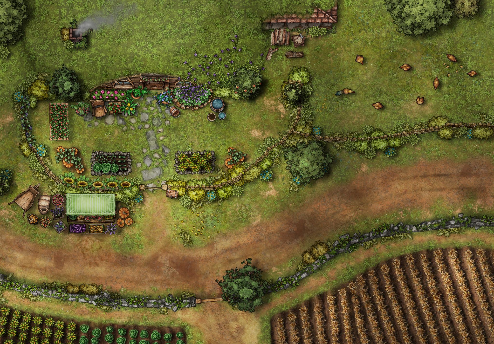 Halfling Farm (merged) | Inkarnate - Create Fantasy Maps Online