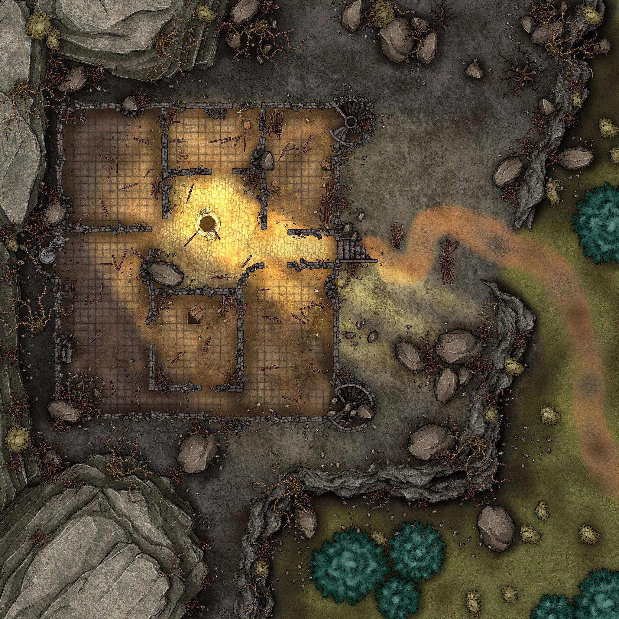 Emerald Keep - Fort Ruins | Inkarnate - Create Fantasy Maps Online