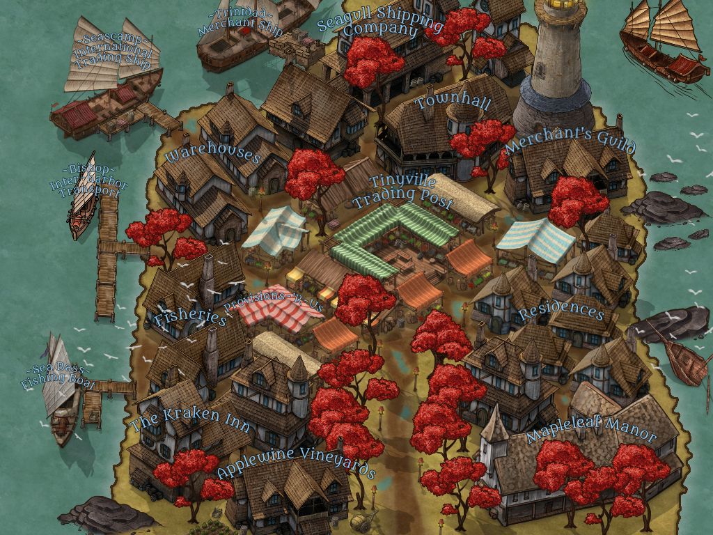 Tinyville Trading Post - Town | Inkarnate - Create Fantasy Maps Online