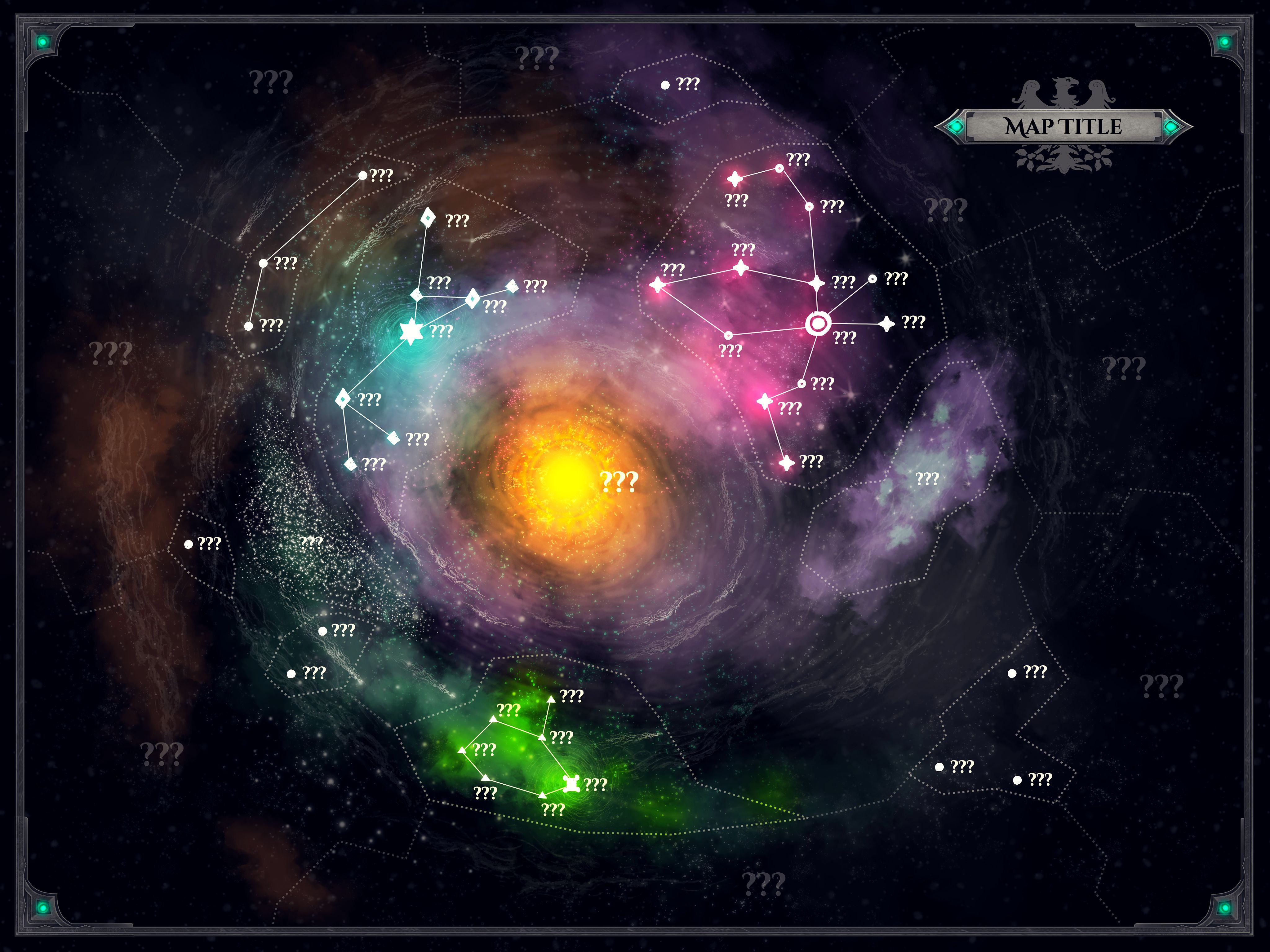Colorful Cosmology Map Template | Inkarnate - Create Fantasy Maps Online