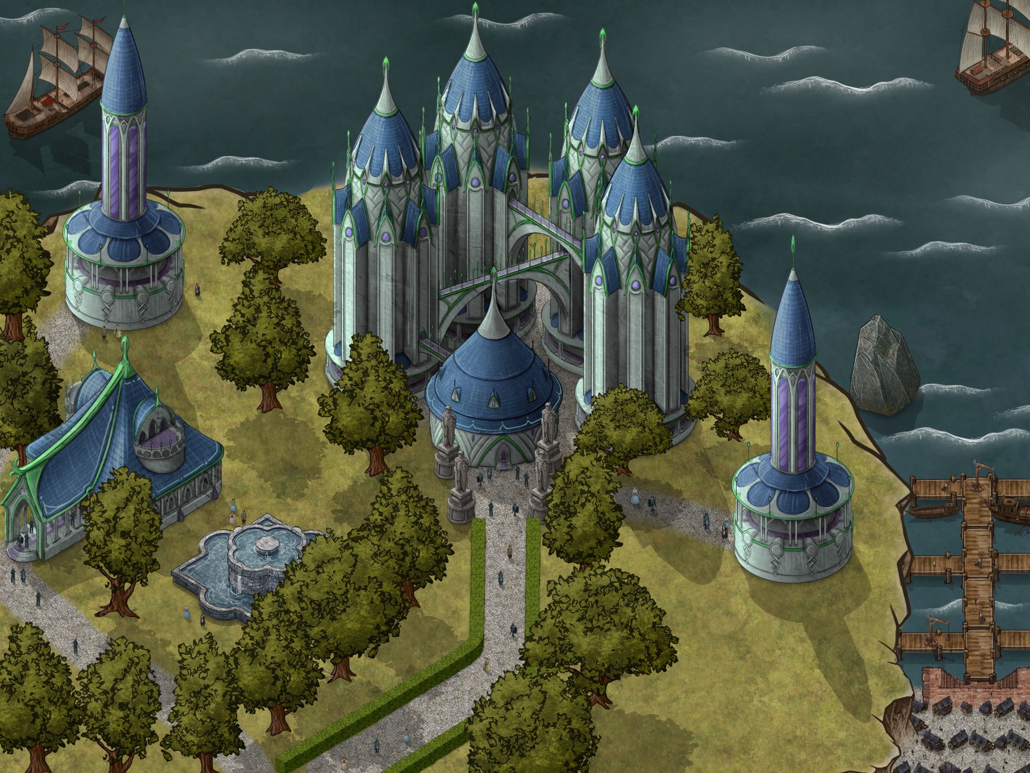 Clifftop Palace | Inkarnate - Create Fantasy Maps Online