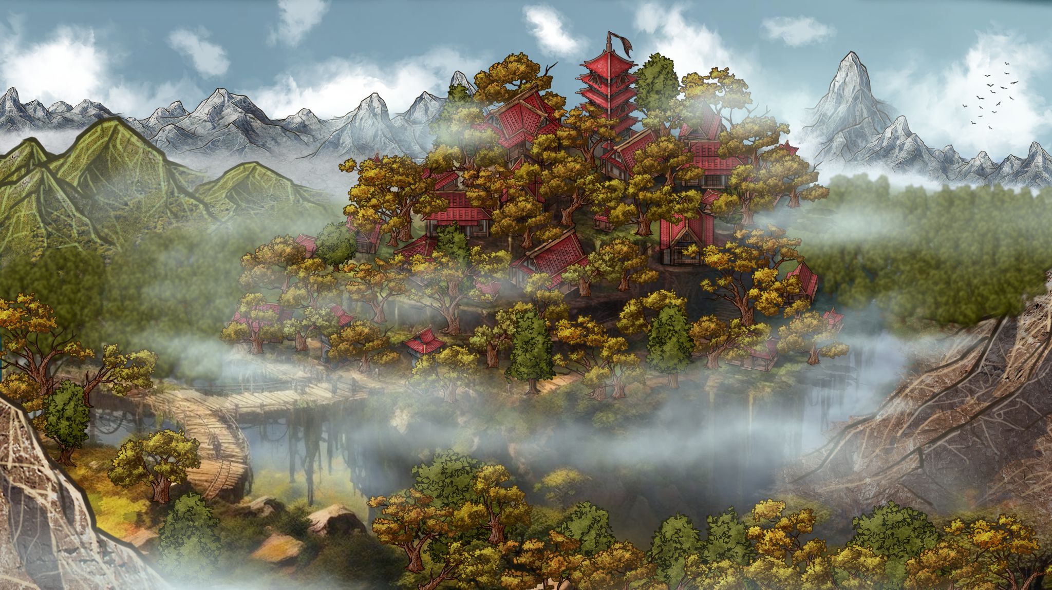 Aarakocra Mountain Village | Inkarnate - Create Fantasy Maps Online