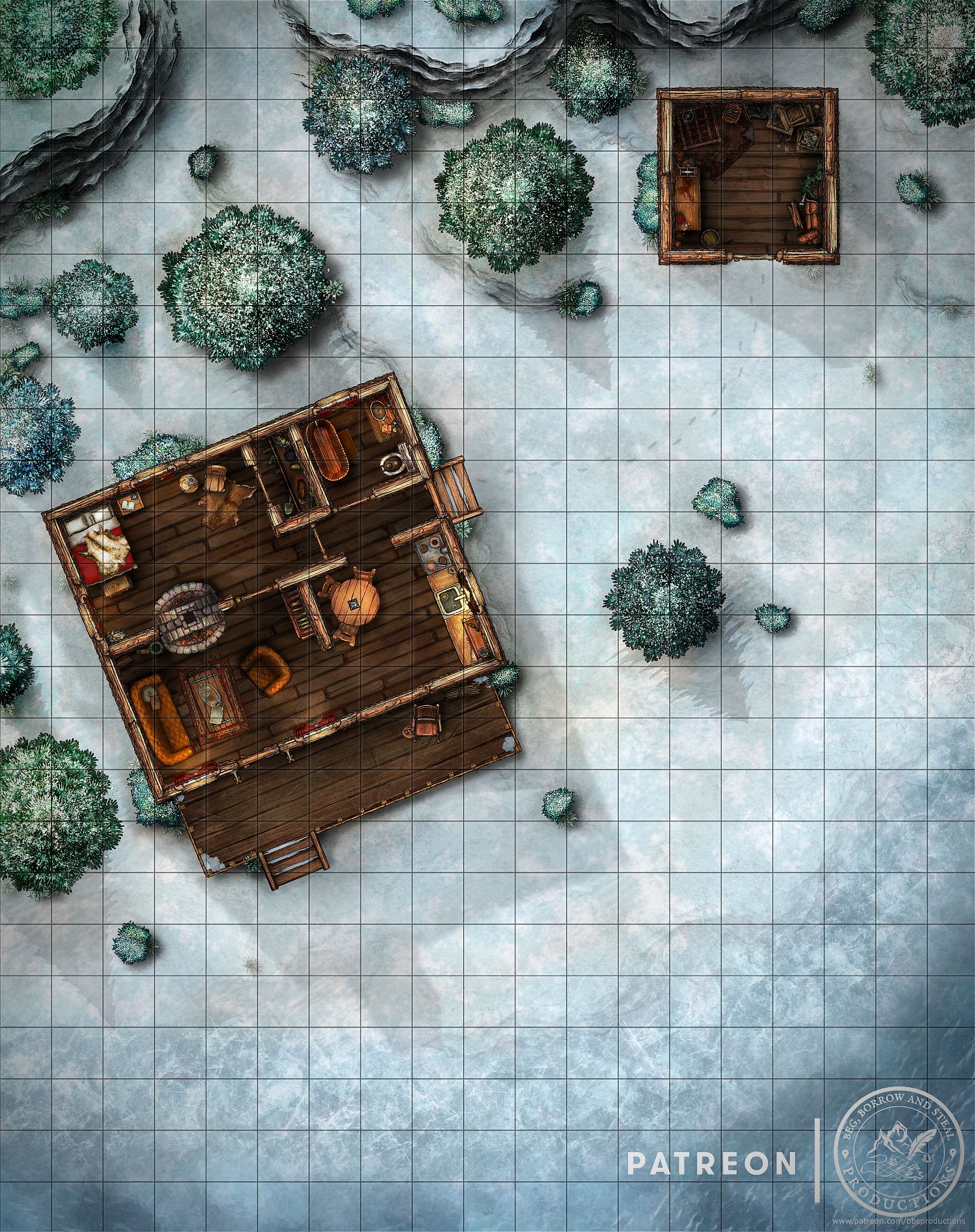Cabin in the Snow (Day) | Inkarnate - Create Fantasy Maps Online