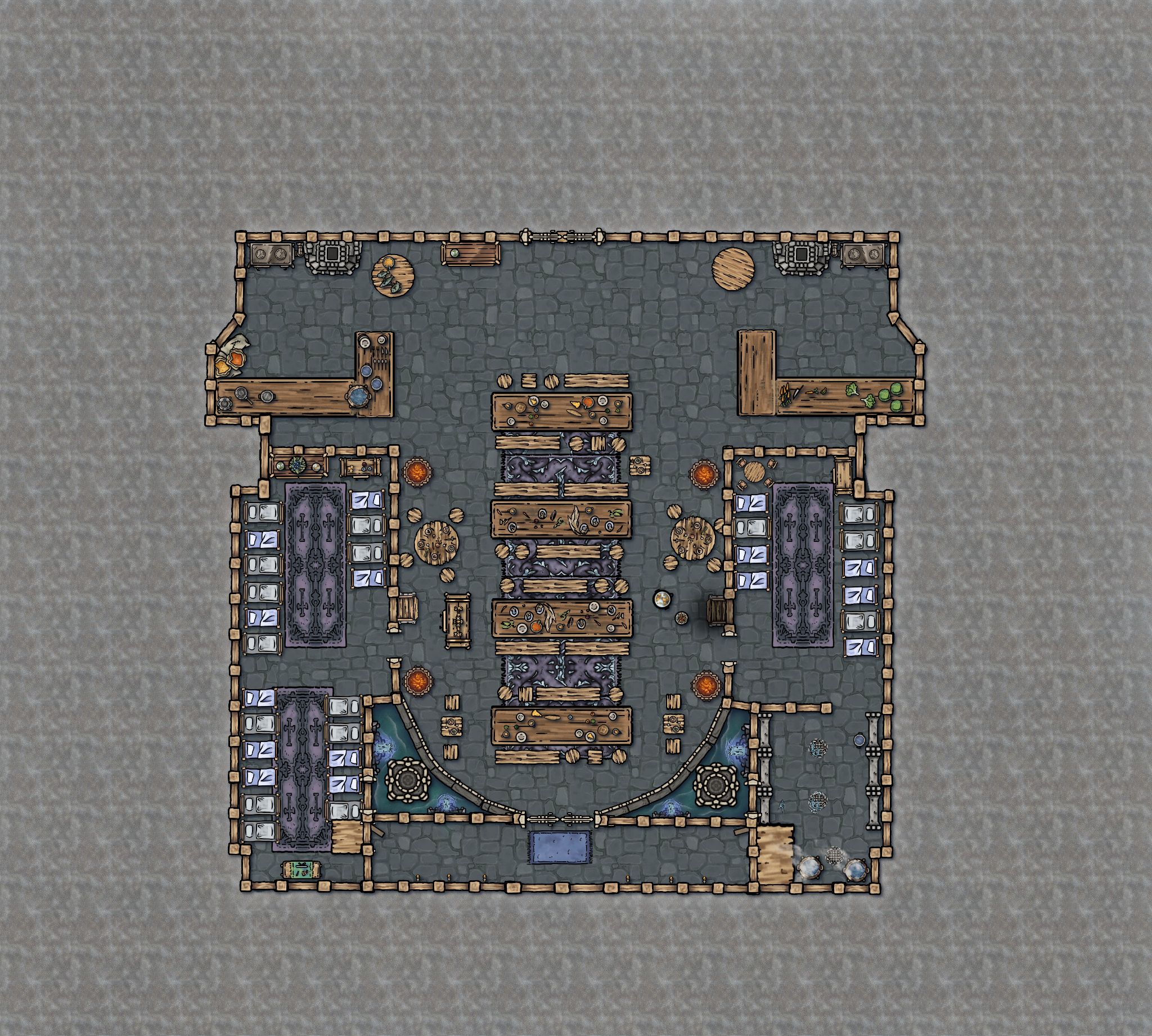 Sain-Niamh's Cathedral - interior lowest floor | Inkarnate - Create ...