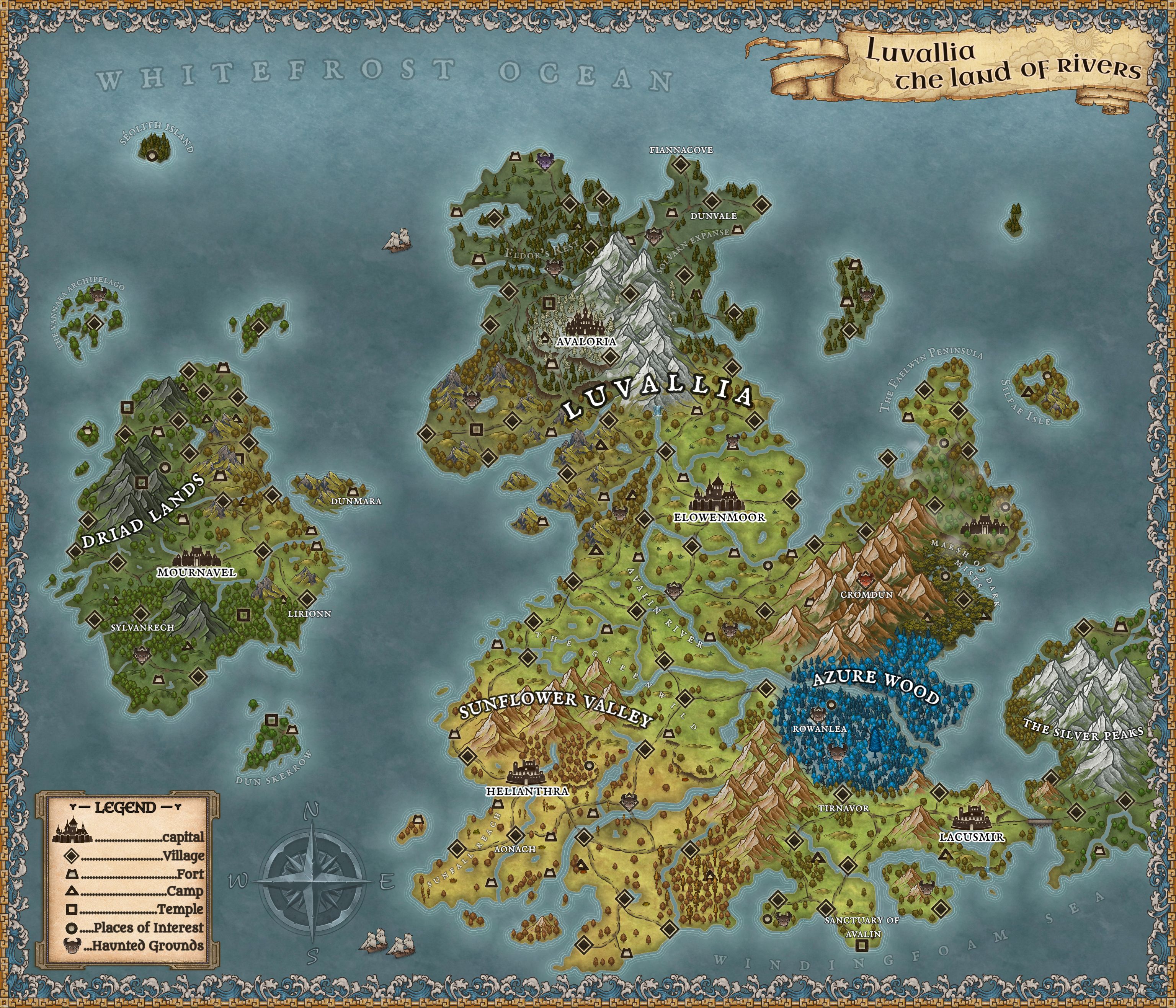 Luvallia the land of rivers | Inkarnate - Create Fantasy Maps Online