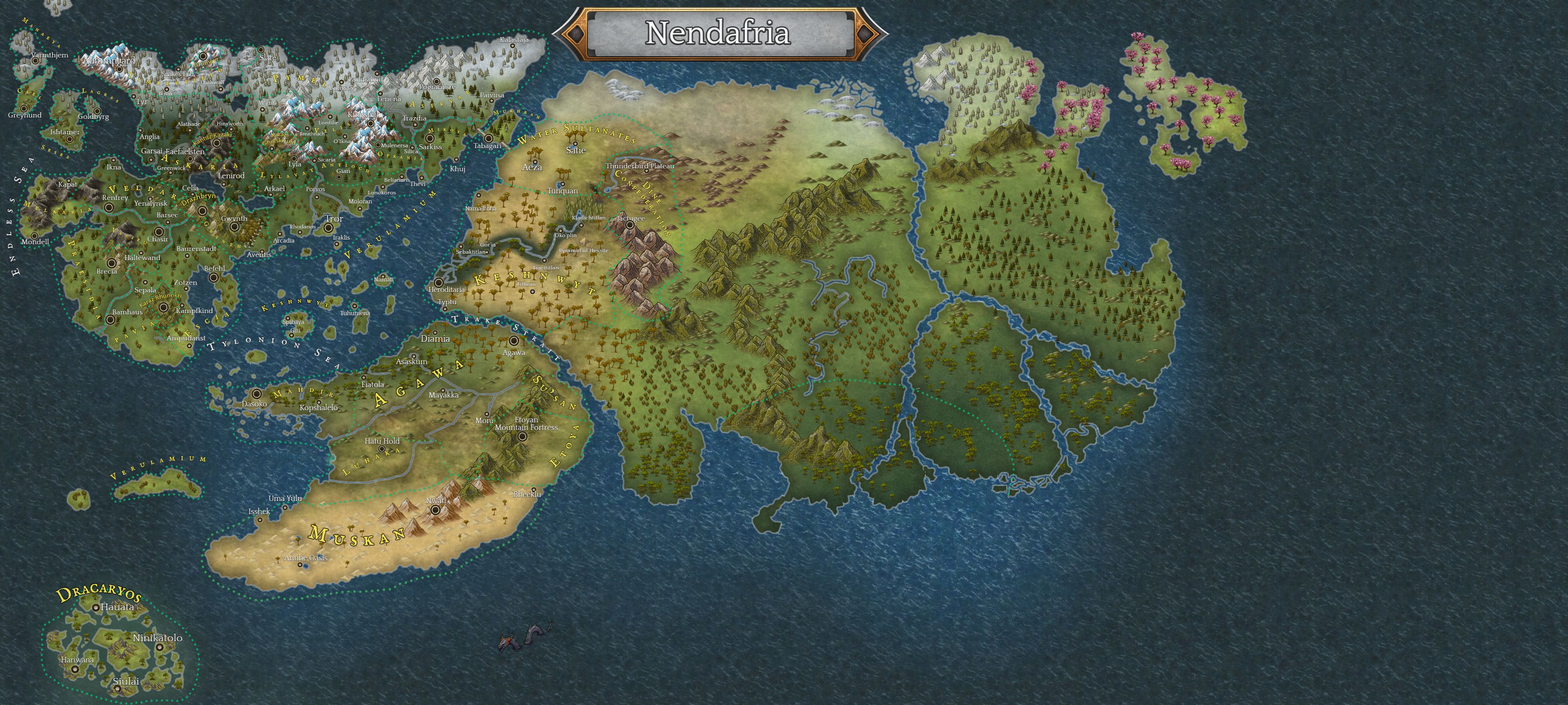 Nendafaria Official World Map | Inkarnate - Create Fantasy Maps Online