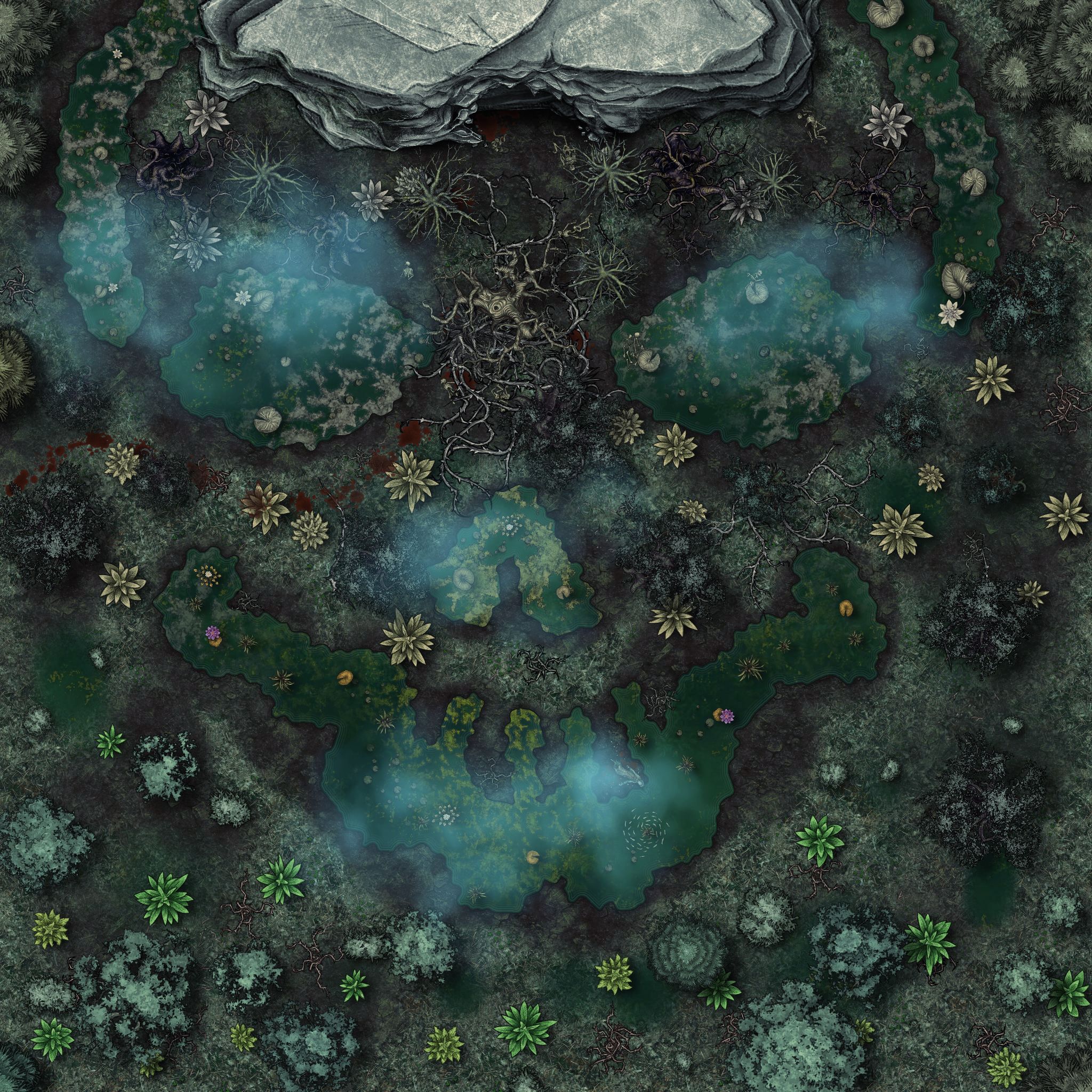 Swamp with cave | Inkarnate - Create Fantasy Maps Online
