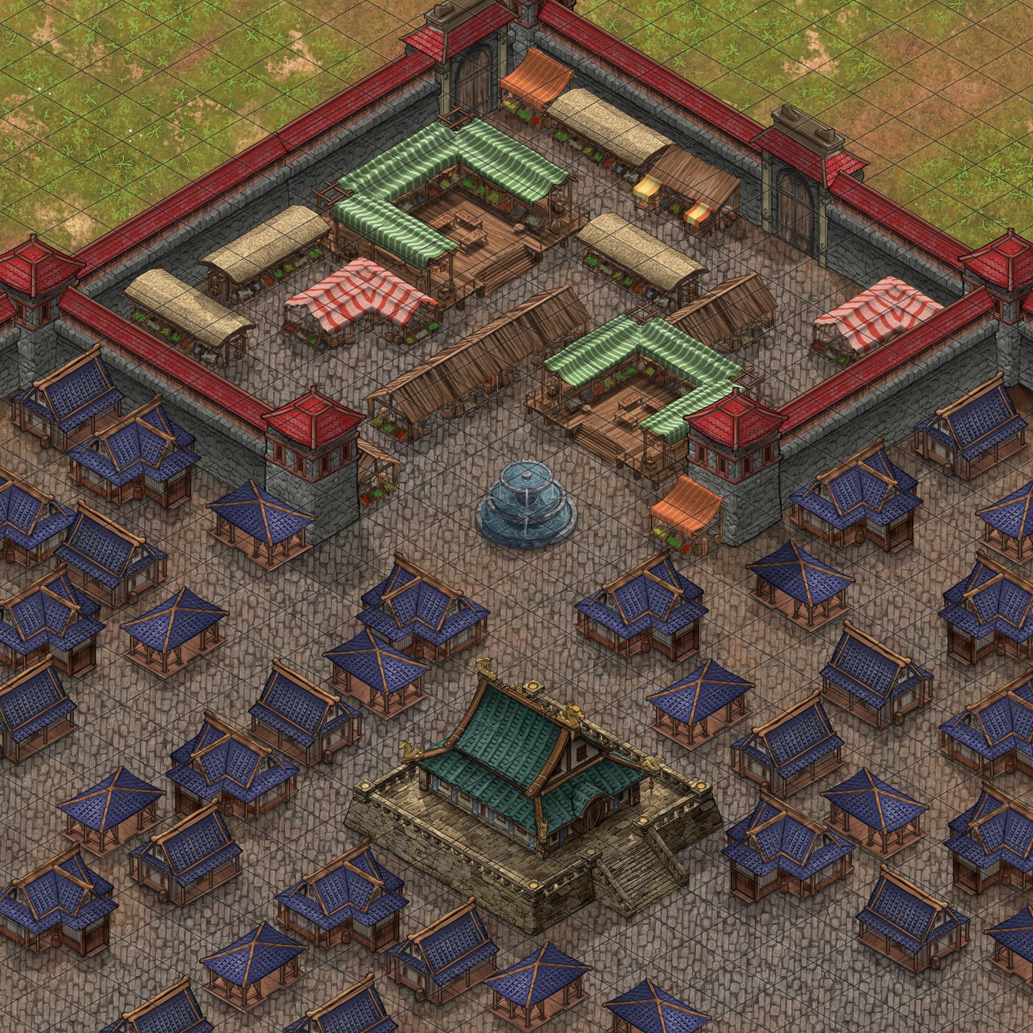 Bazaar Crossroads | Inkarnate - Create Fantasy Maps Online