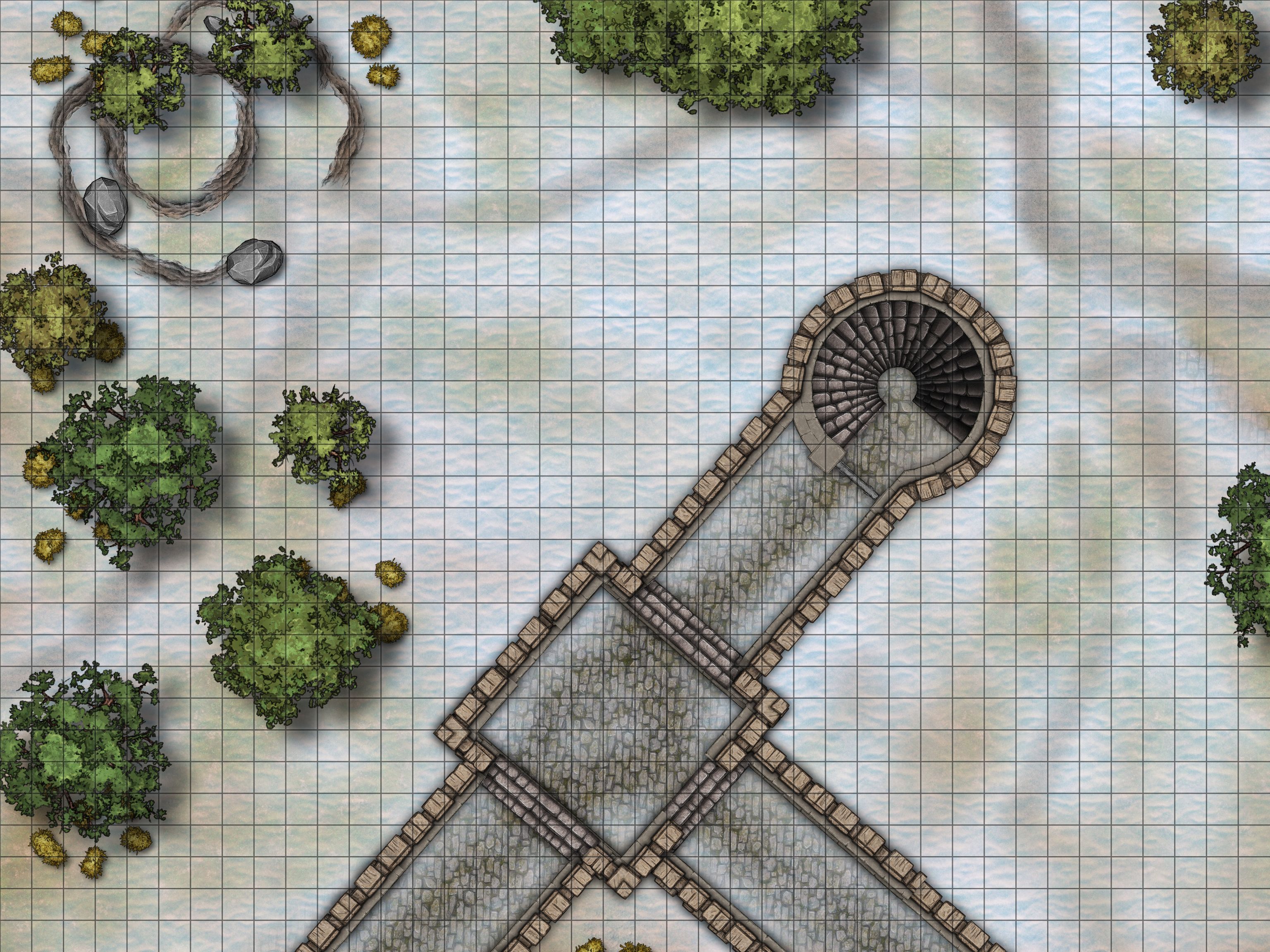 Castle Wall and Battlefield Snow Field 3 (west2) | Inkarnate - Create ...