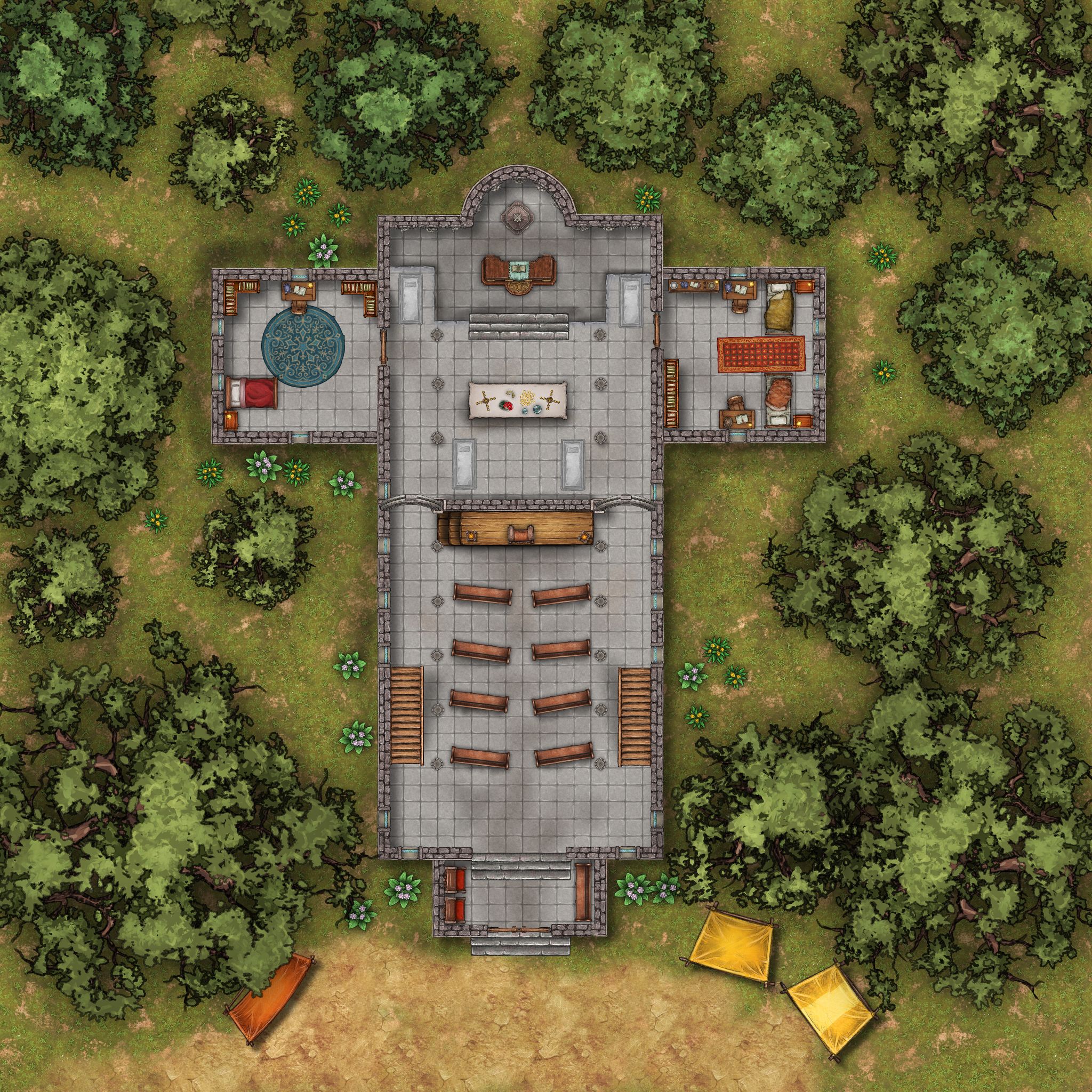 Tillerende church (ground floor) | Inkarnate - Create Fantasy Maps Online