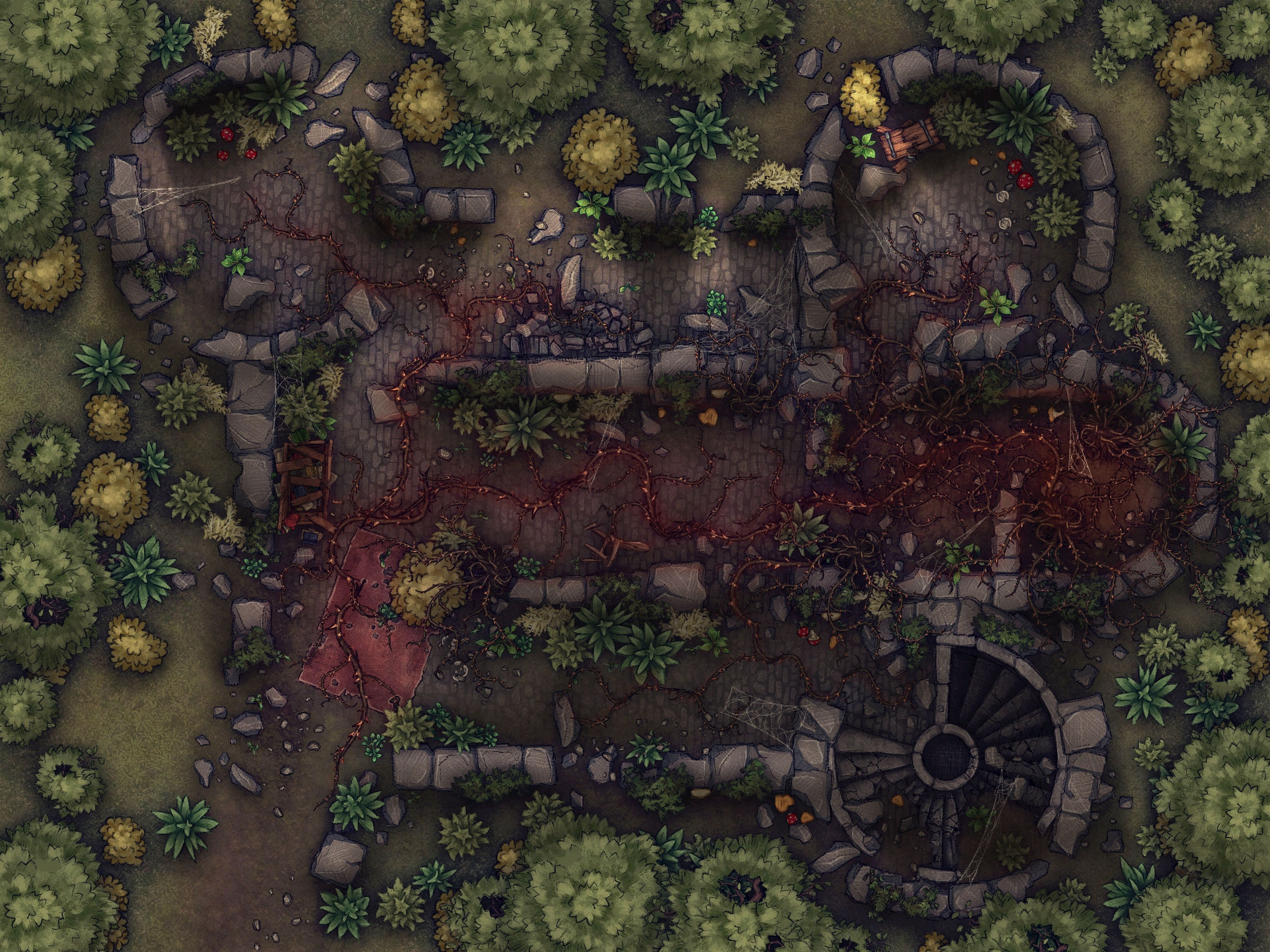 Overgrown Ruin (Shaded) | Inkarnate - Create Fantasy Maps Online