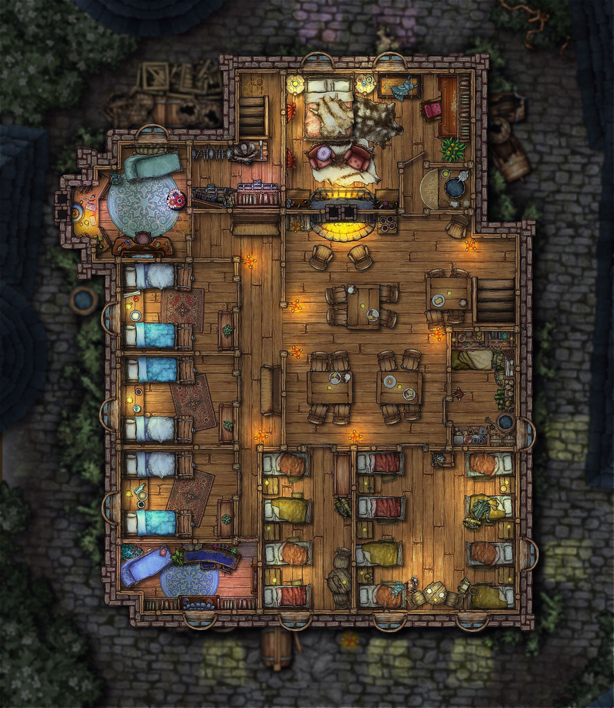 One-Eyed Jax Tavern Level 2 | Inkarnate - Create Fantasy Maps Online