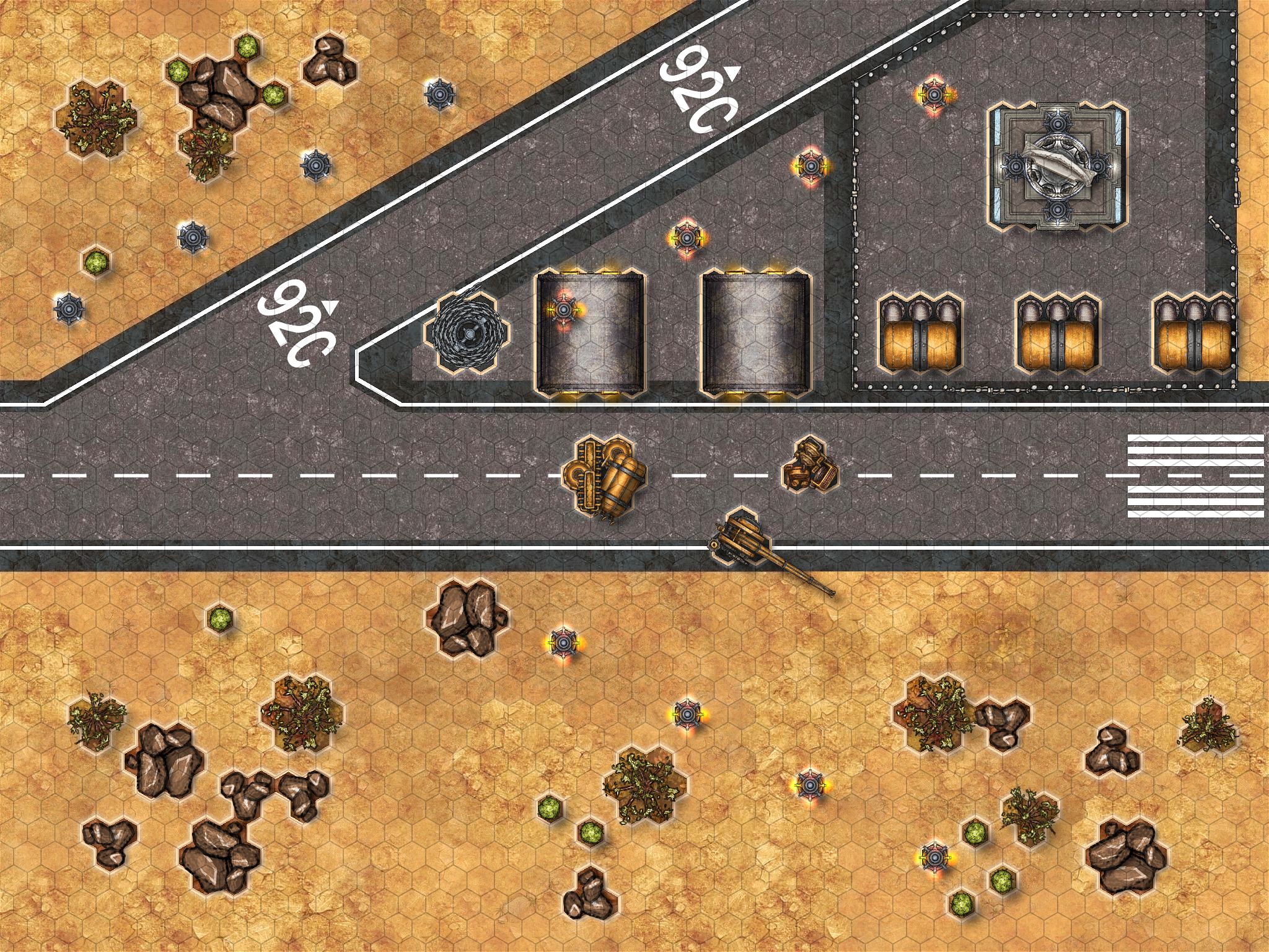 Desert Runway Battlemap 1 - LANCER | Inkarnate - Create Fantasy Maps Online