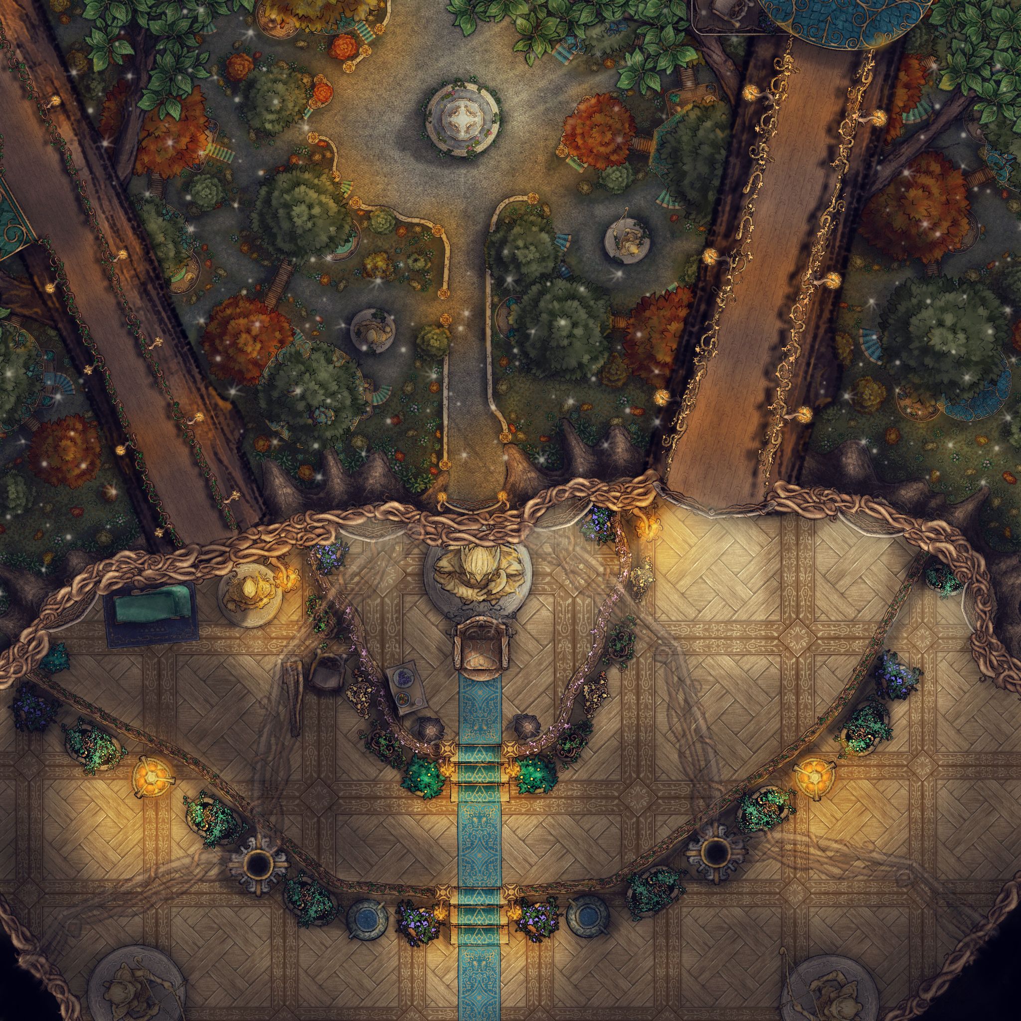 The Elven High Throne Room | Inkarnate - Create Fantasy Maps Online