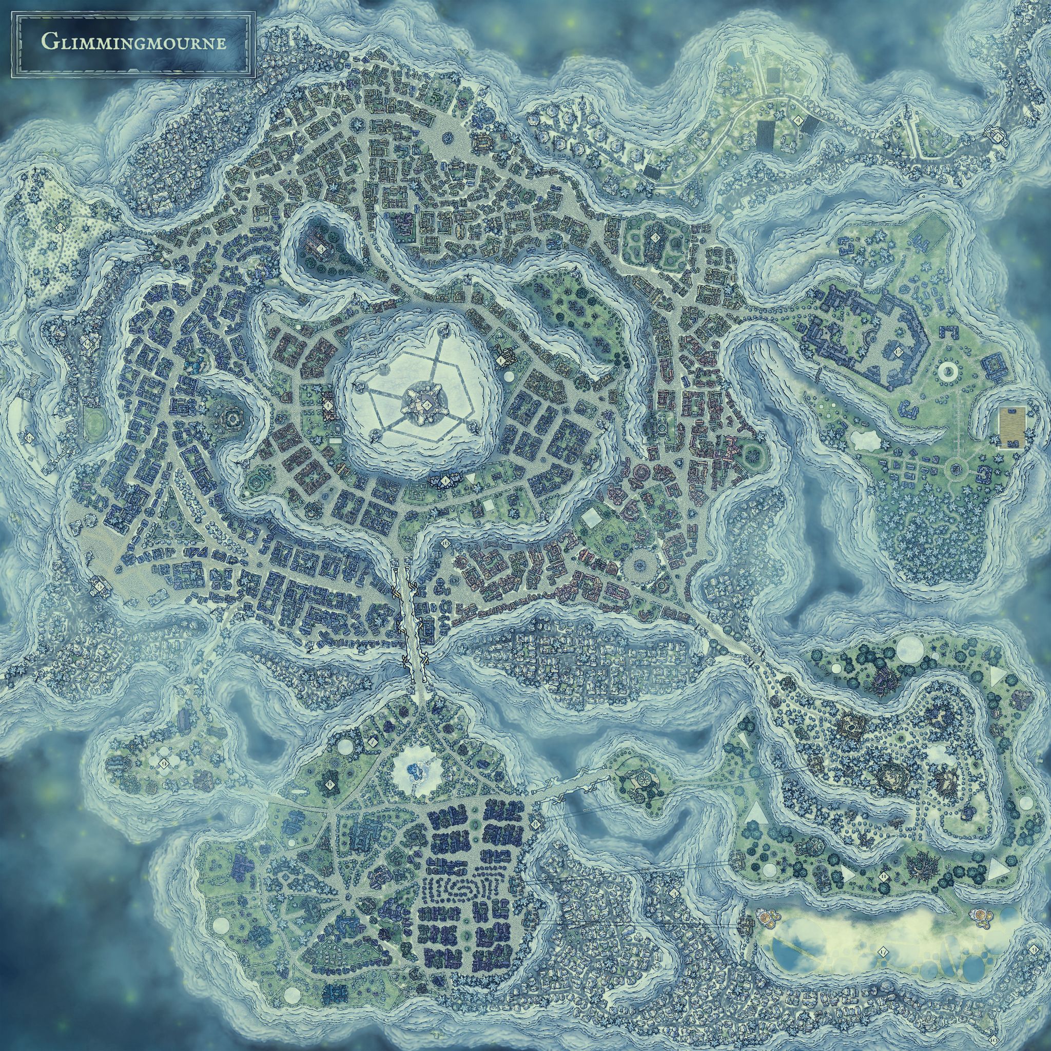 Glimmingmourne - An icy city on the top of a mountain | Inkarnate ...