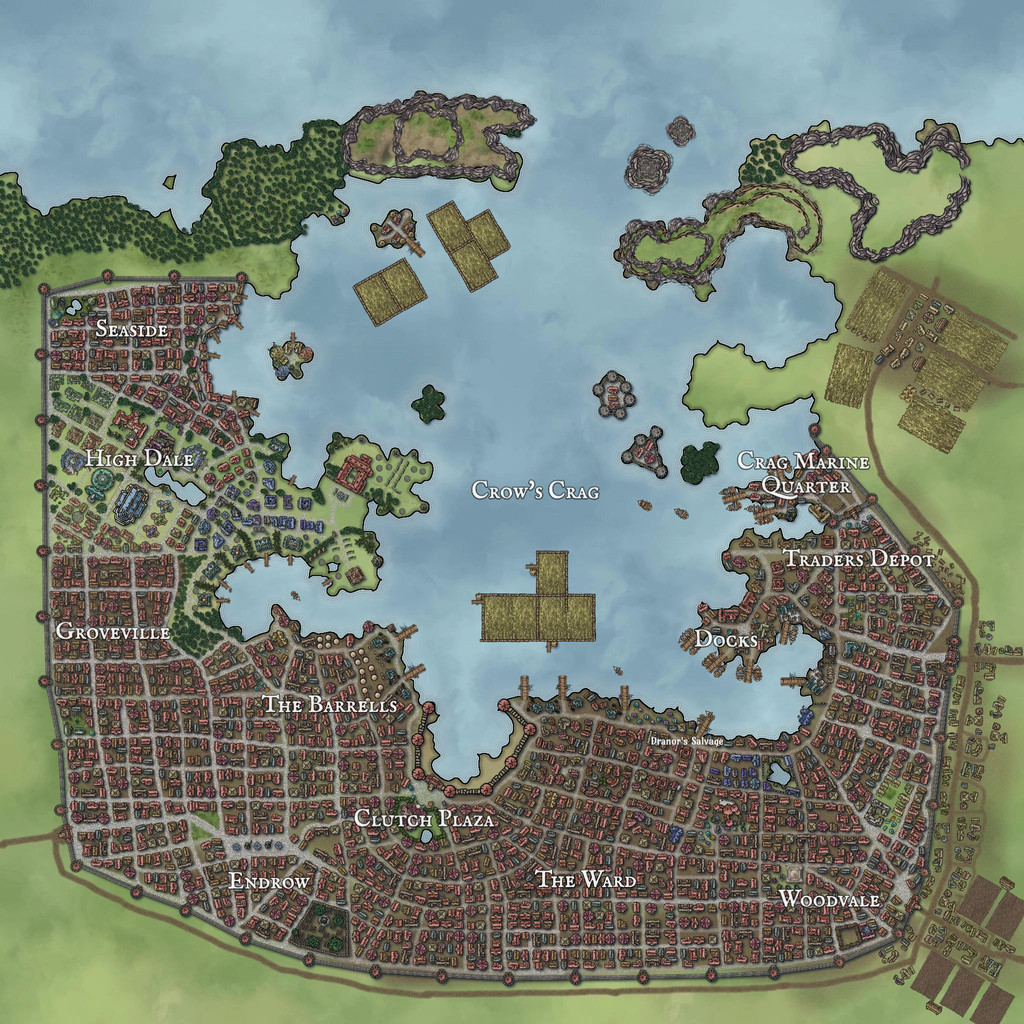 Blank Fantasy Map City