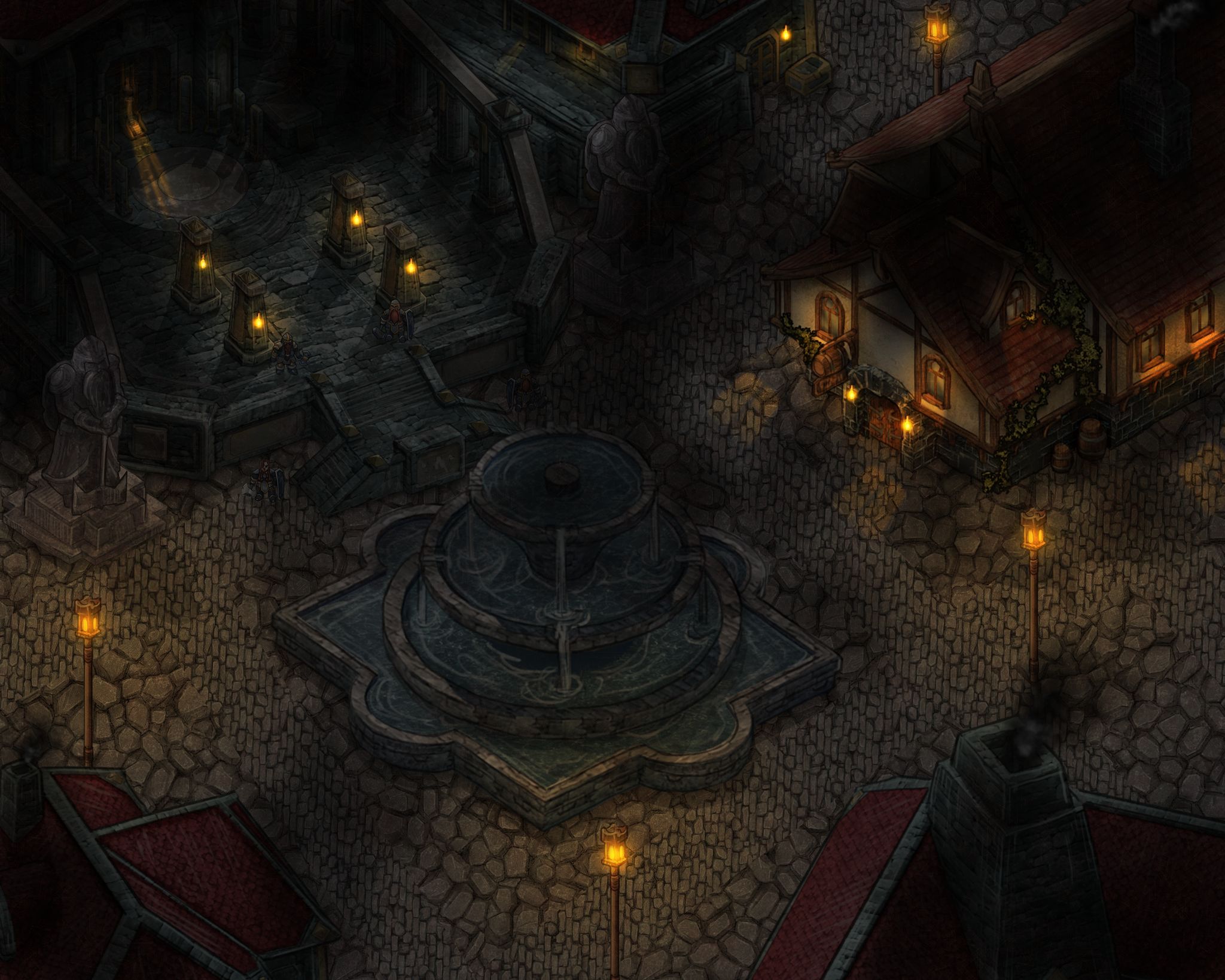 dwarf_temple_square_night | Inkarnate - Create Fantasy Maps Online