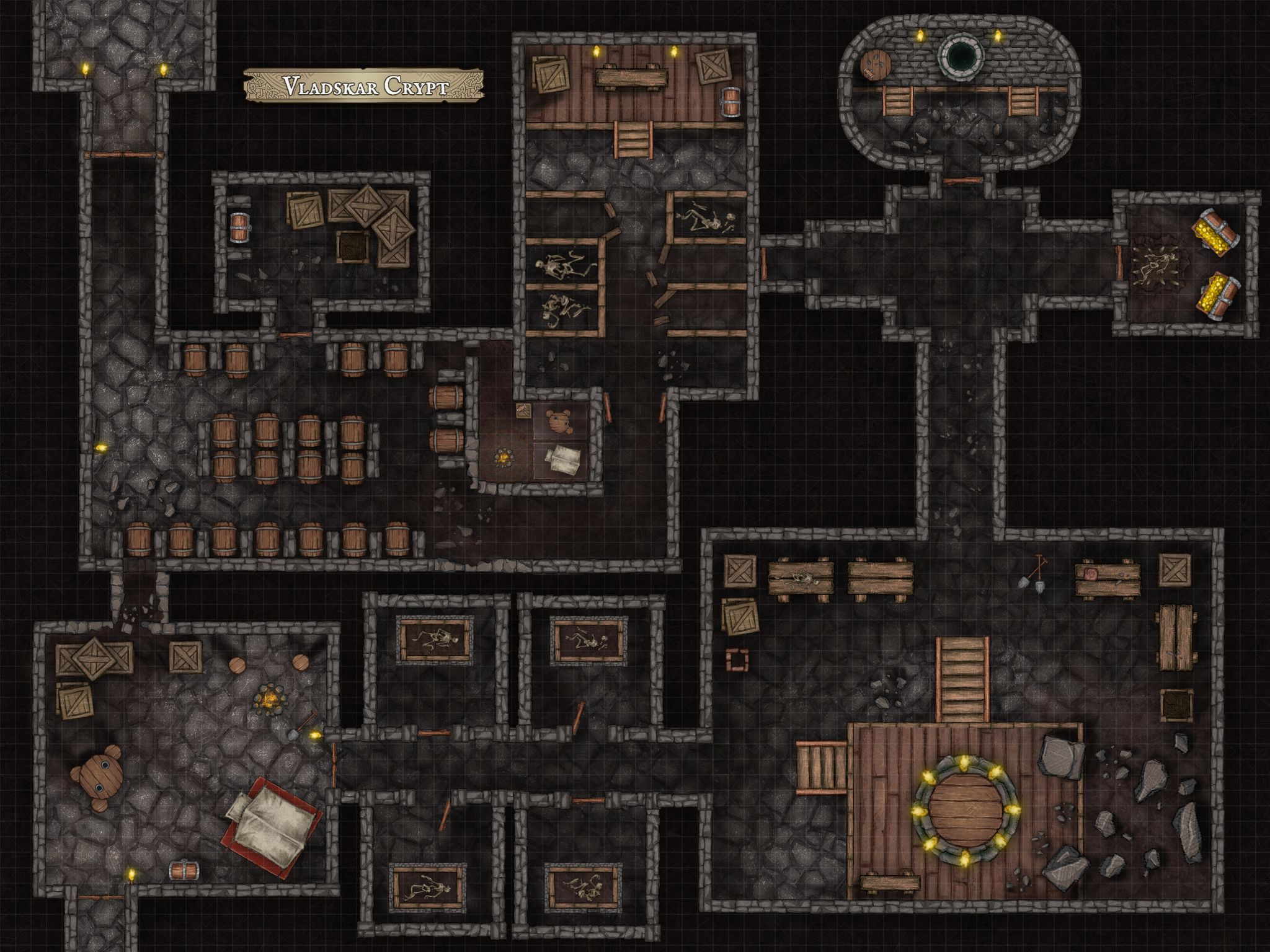 The Crypt of Vladskar Cellar | Inkarnate - Create Fantasy Maps Online