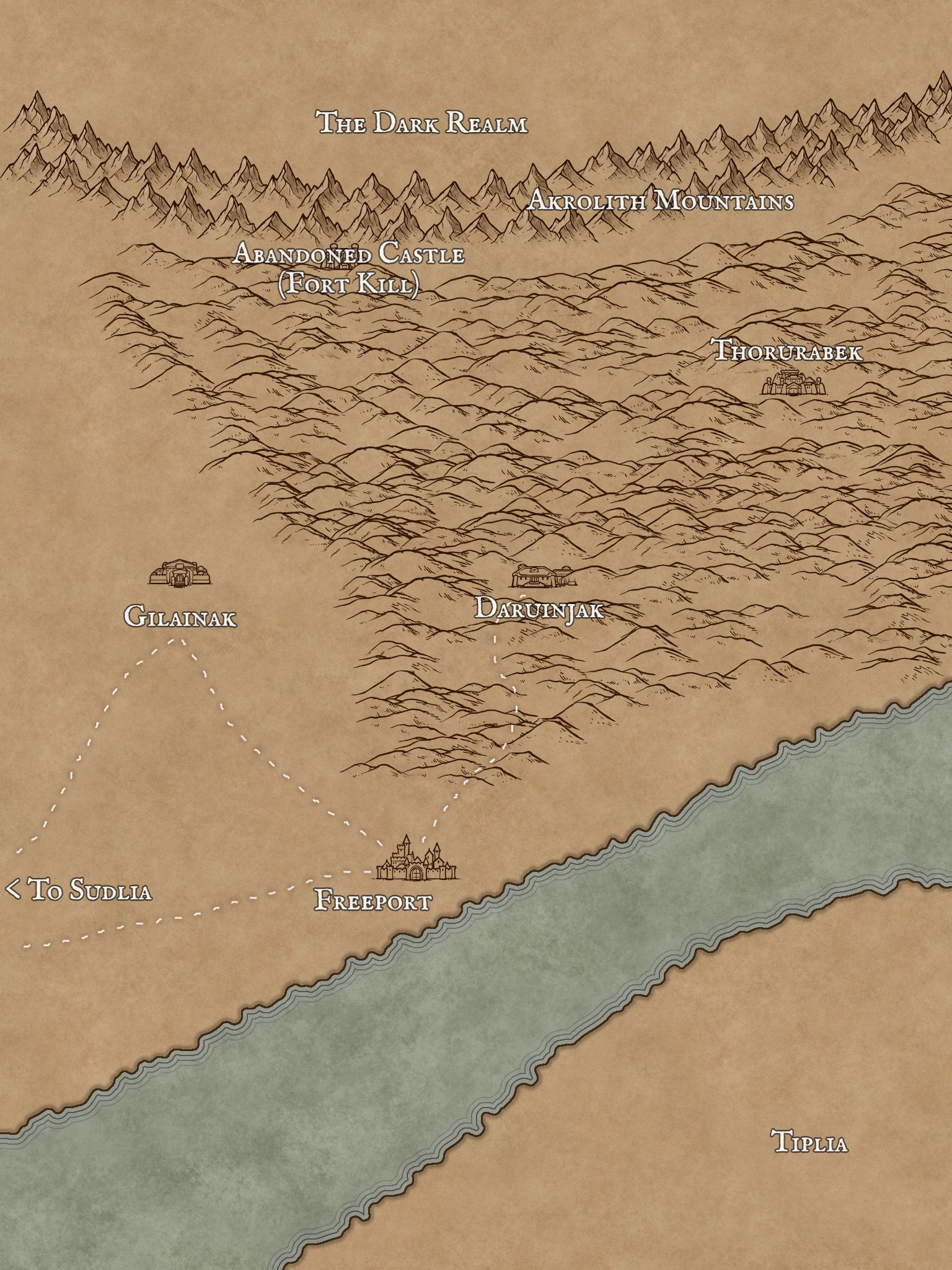 Frelia Sketch Map | Inkarnate - Create Fantasy Maps Online