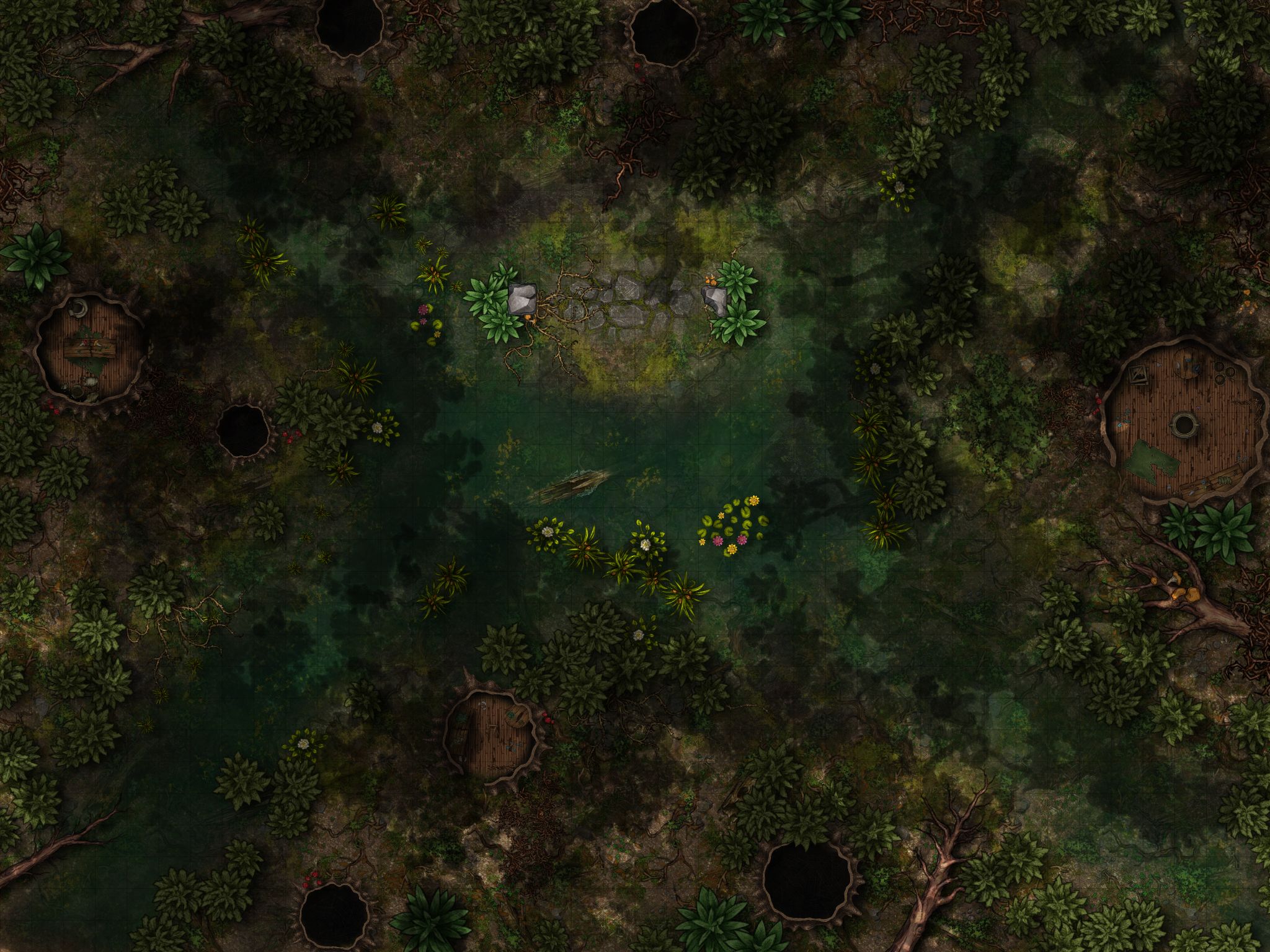Swamp Portal - Hag Huts Revealed | Inkarnate - Create Fantasy Maps Online