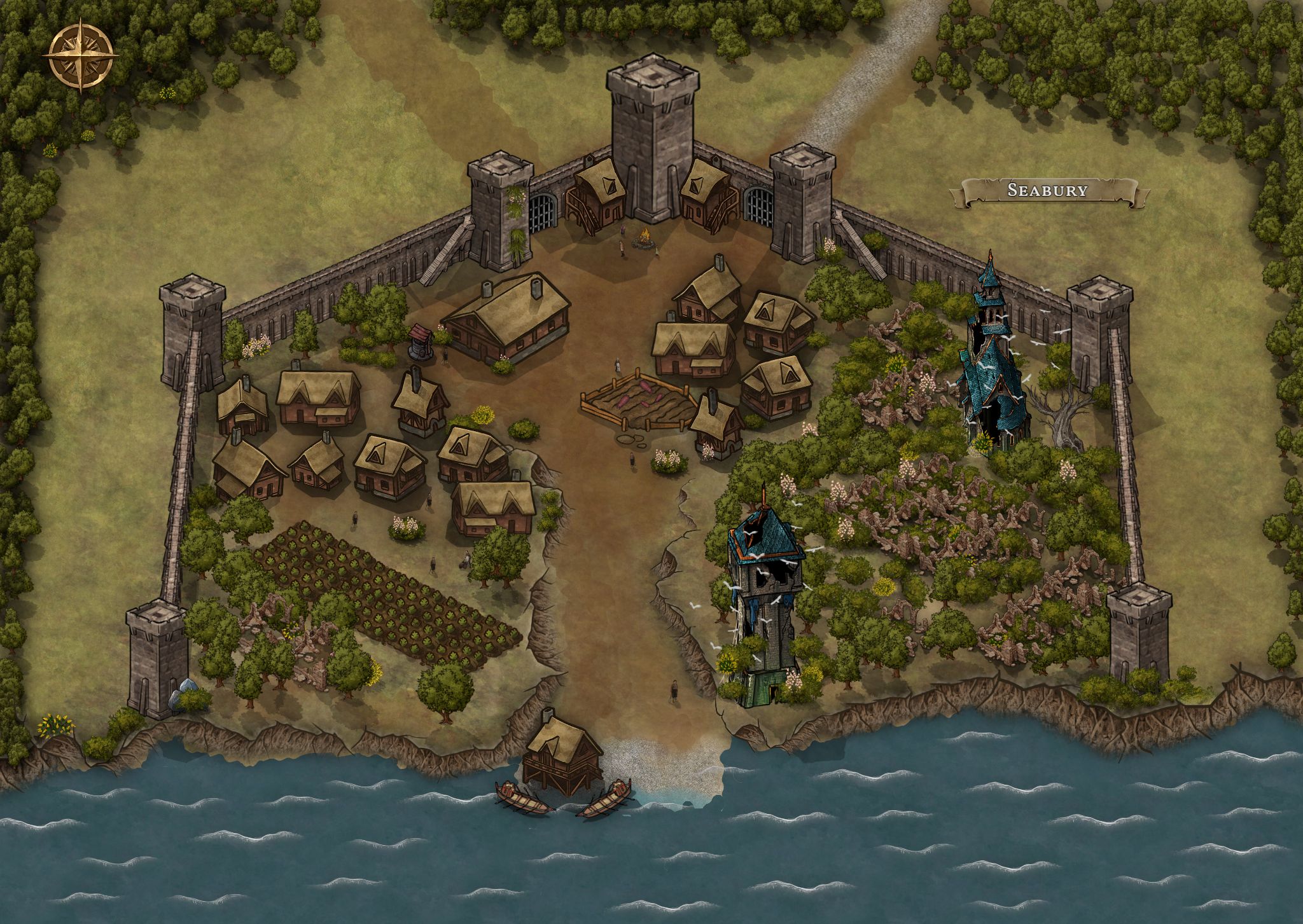 Seabury - coastal village | Inkarnate - Create Fantasy Maps Online